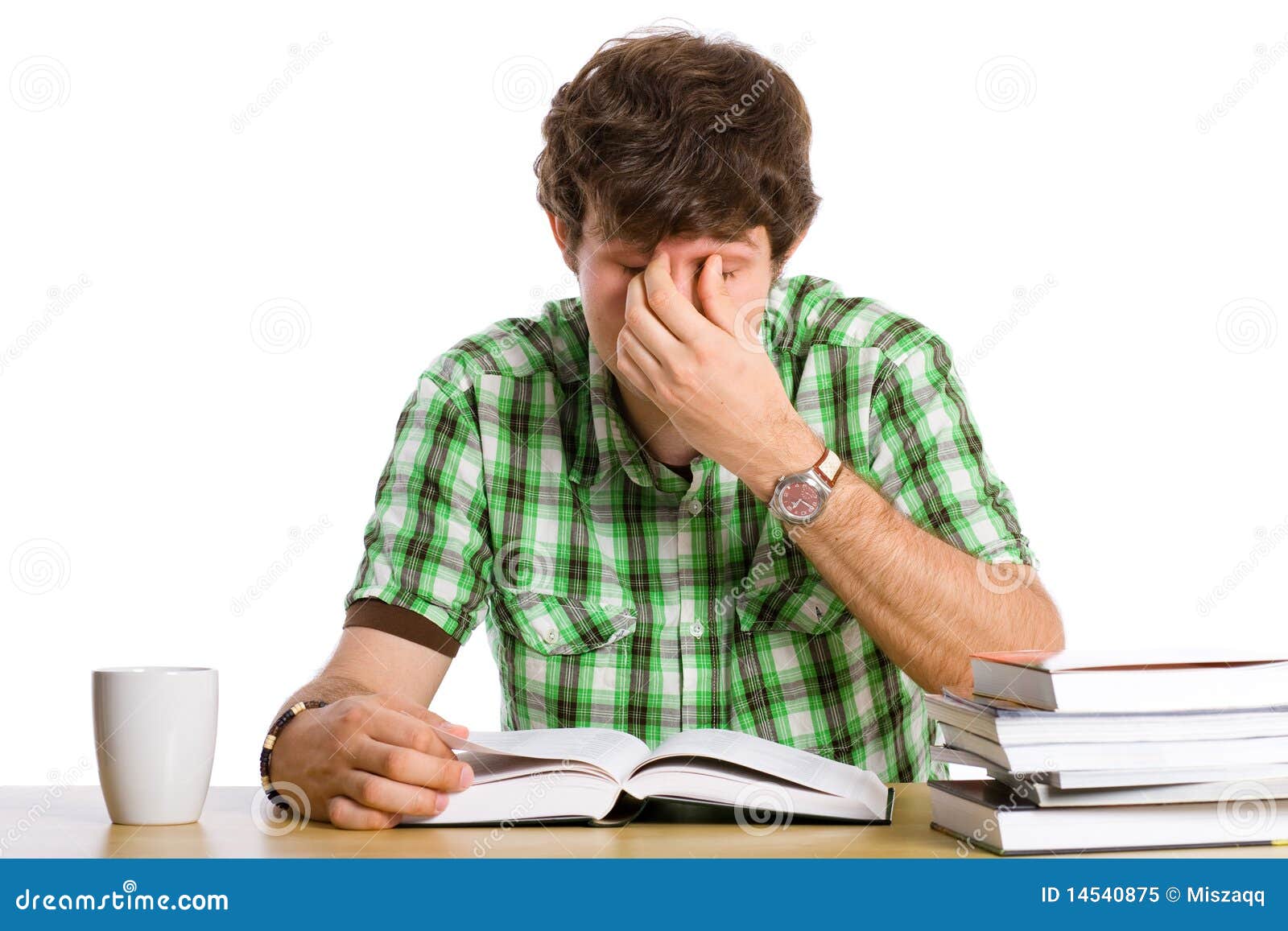 Vermoeid Van Het Bestuderen, Word Hier Me Uit Stock Afbeelding - Image ...