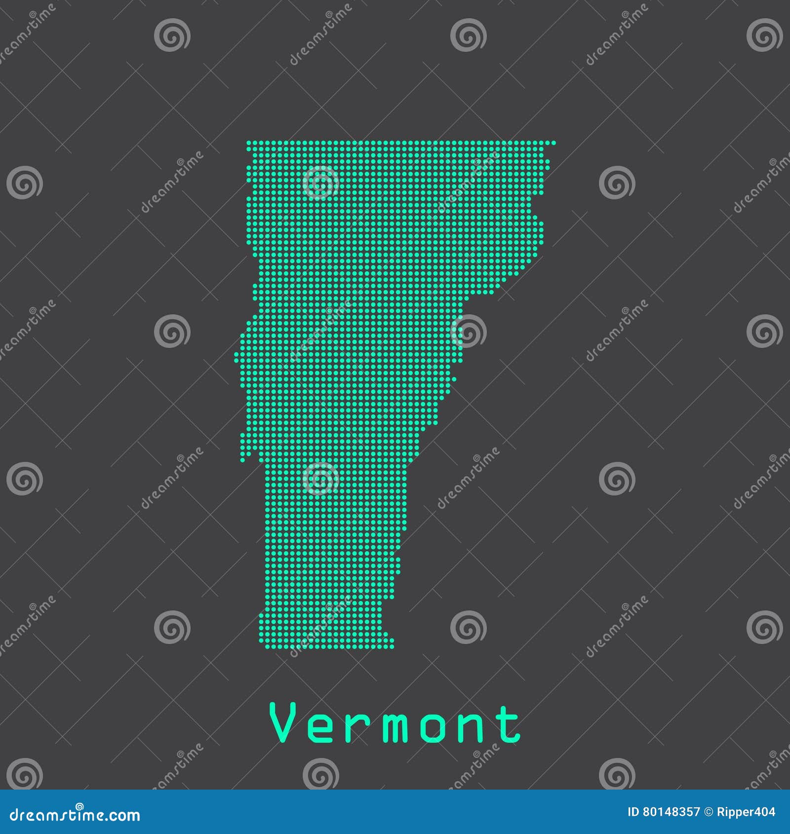 Vermont Abstract Dots State Map. Dotted Style Stock Vector ...