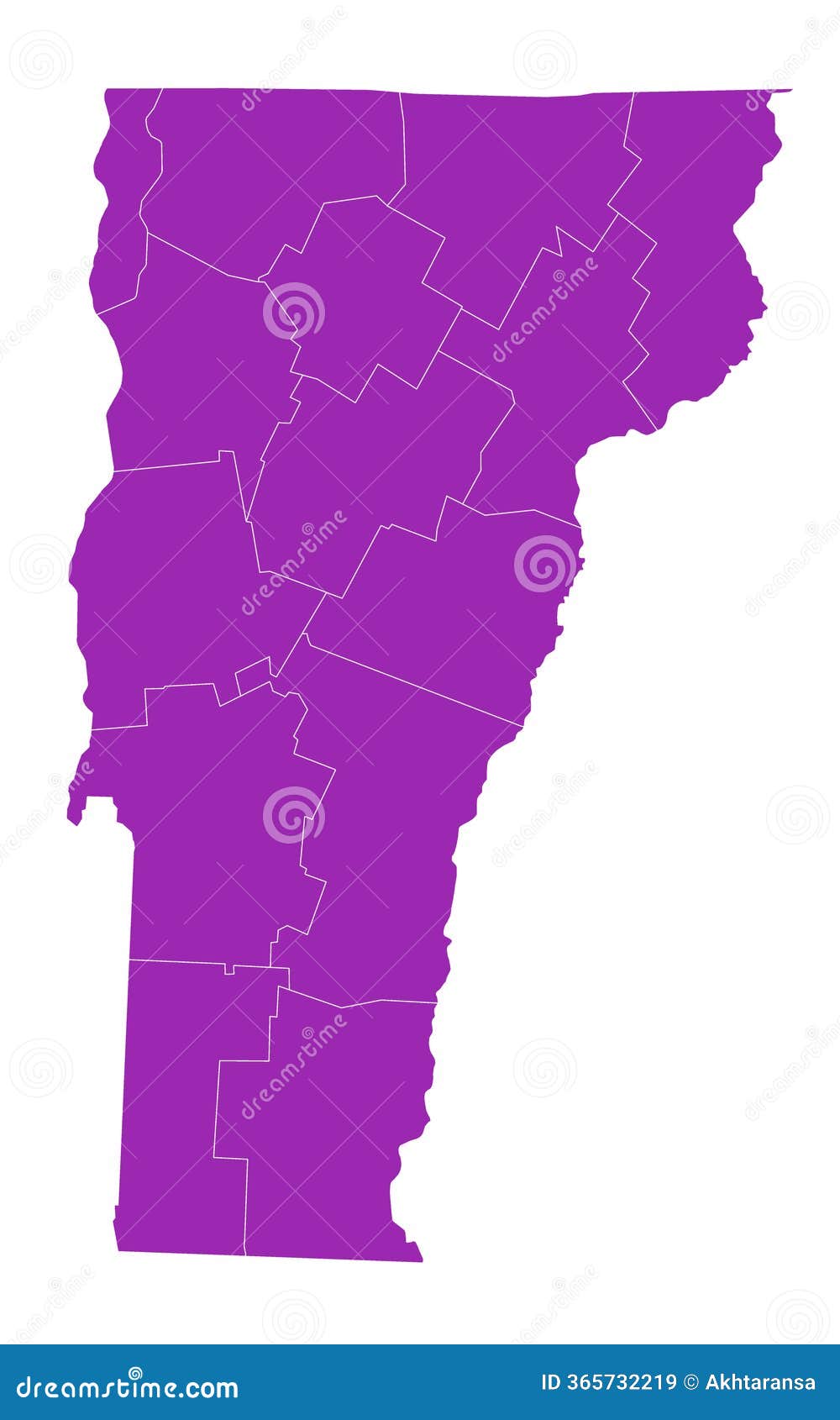 Vermont Administrative Map. Counties Map Of Vermont, Blank Vermont Map ...