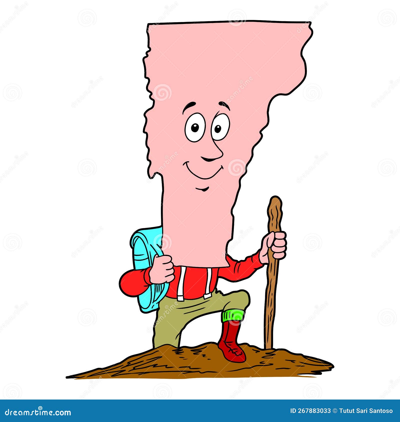 Vermont cartoon map stock vector. Illustration of simple - 267883033