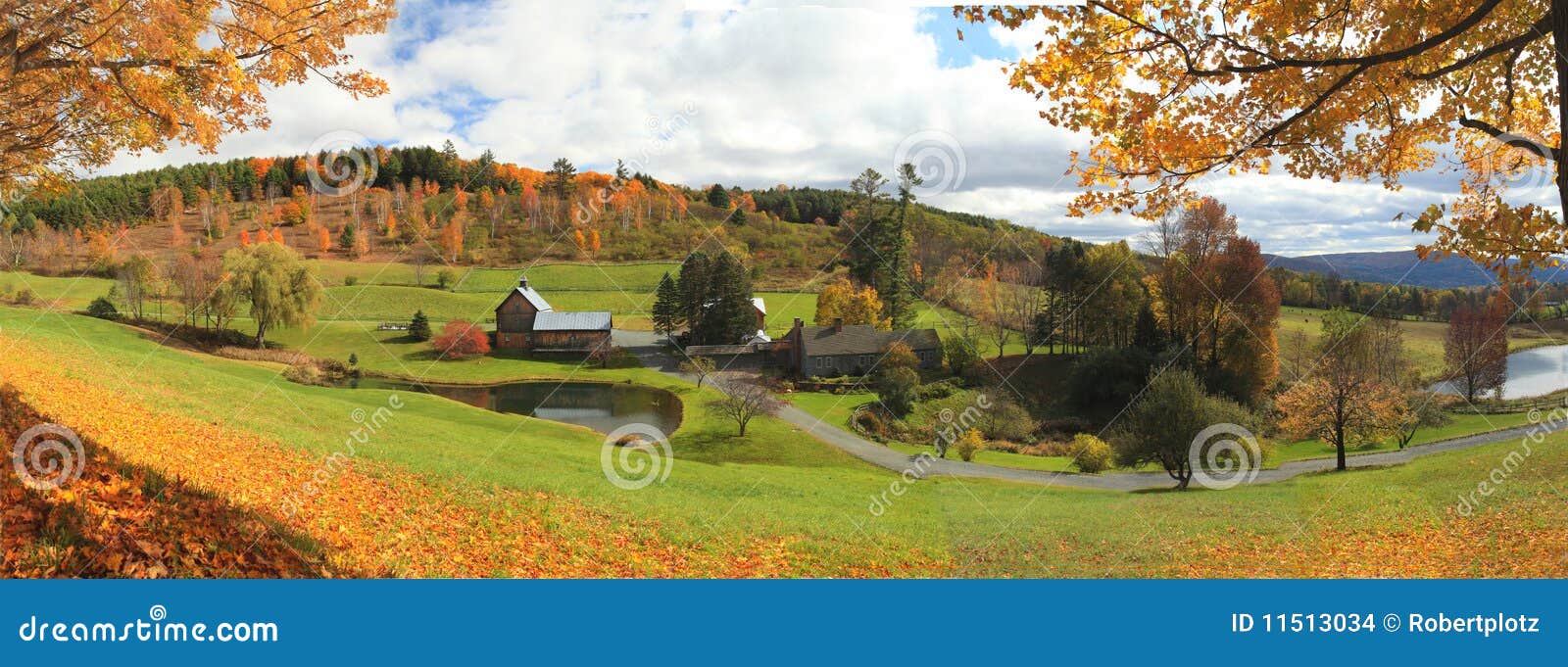 Vermont Farm Panoramic stock photo. Image of colors, village - 11513034