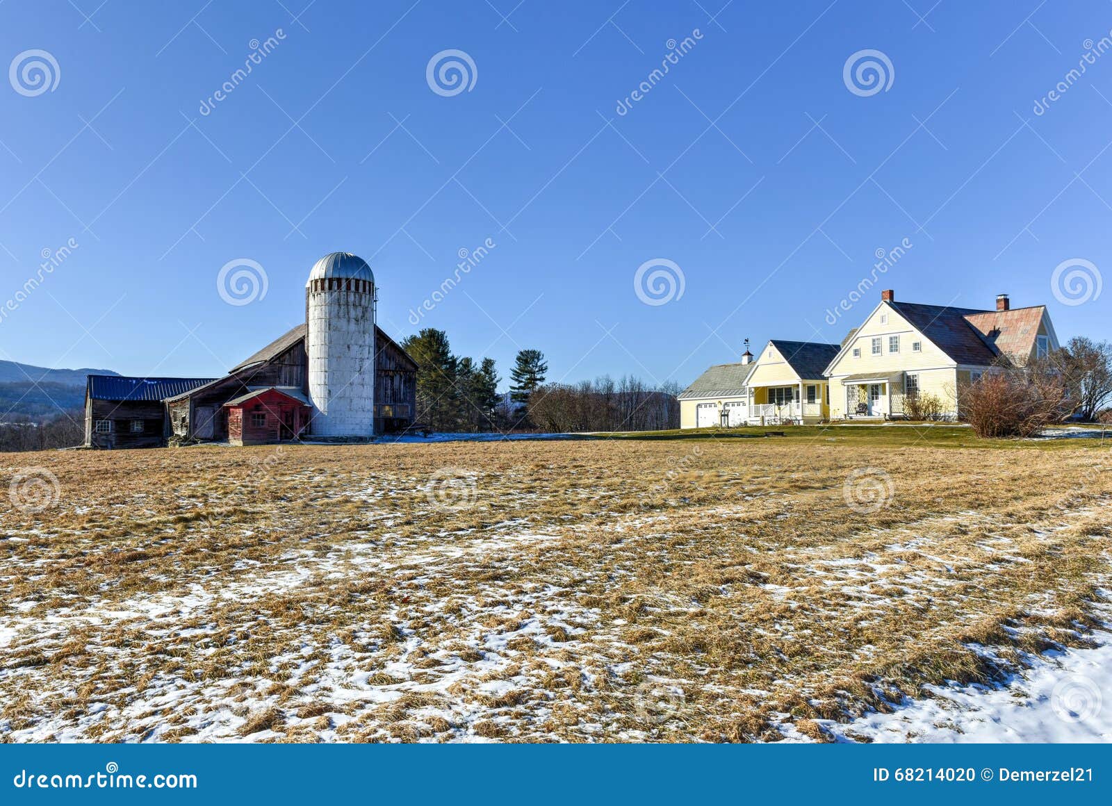 Vermont Farm in the Winter stock photo. Image of farm - 68214020