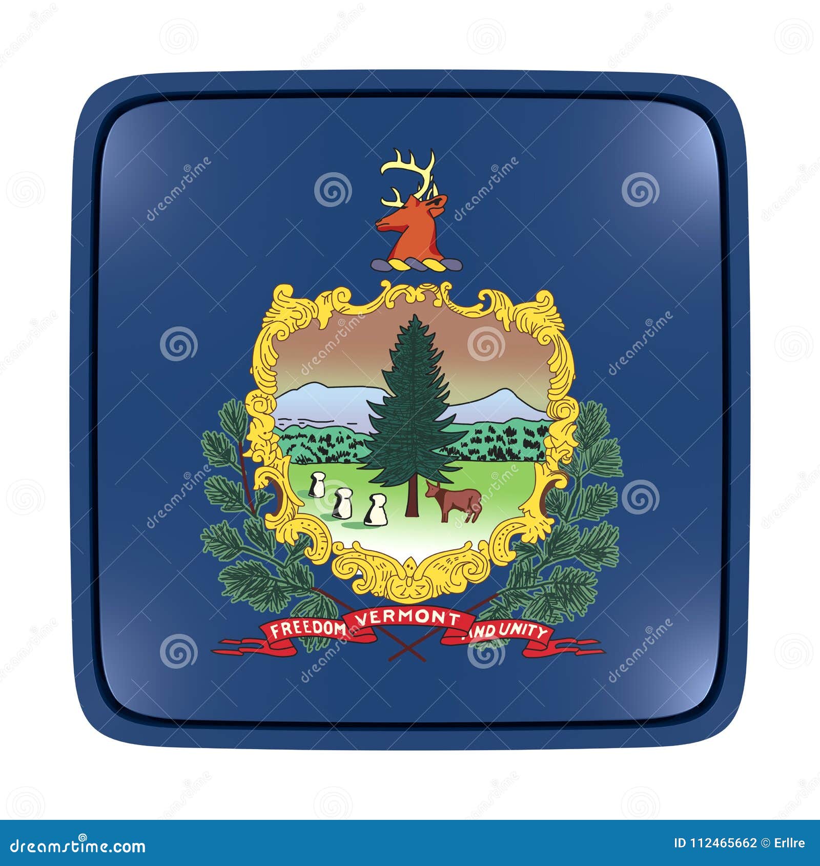 Vermont flag icon stock illustration. Illustration of american - 112465662