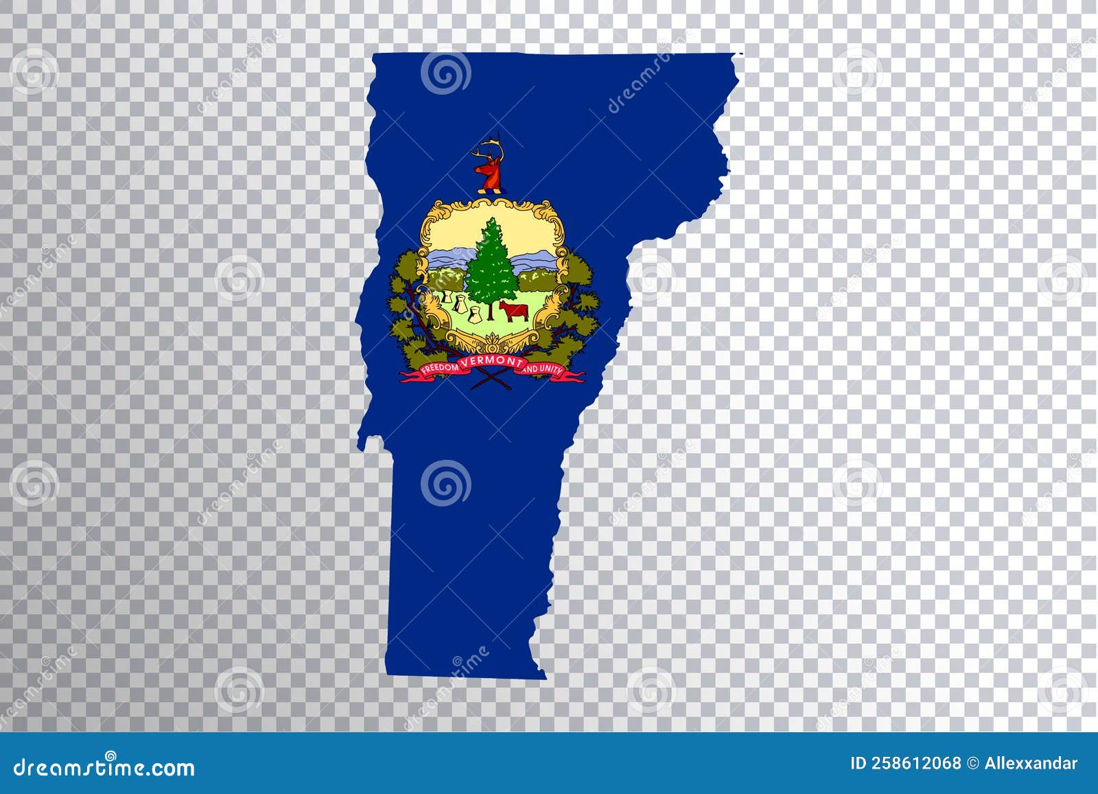 Vermont Flag on Map, Transparent Background Stock Photo - Image of ...