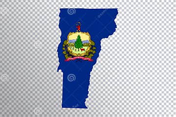 Vermont Flag on Map, Transparent Background Stock Photo - Image of ...