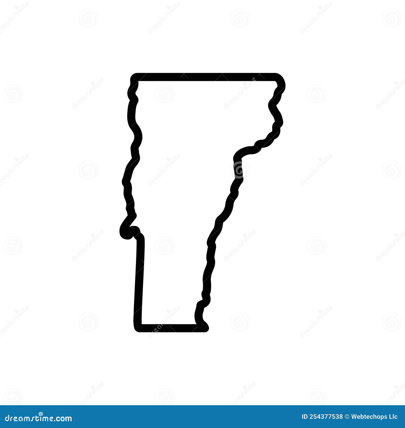 Black Line Icon for Vermont, Map and Country Stock Illustration ...
