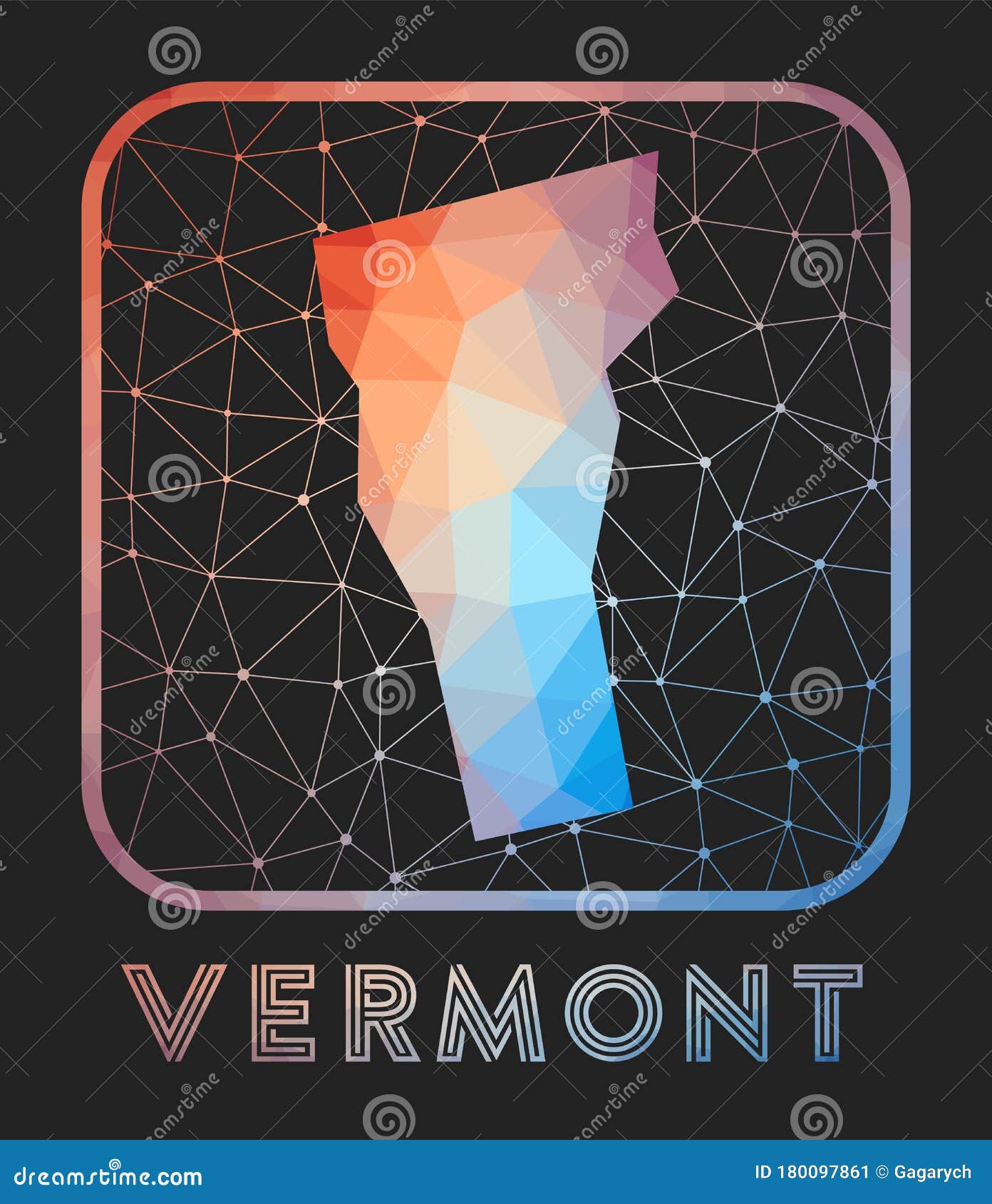 Vermont map design. stock vector. Illustration of element - 180097861