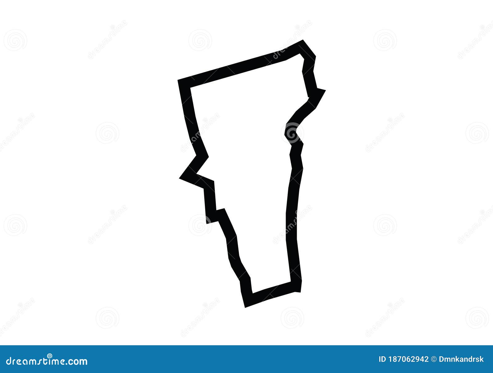 Vermont Outline Map State Shape Stock Vector - Illustration of region ...