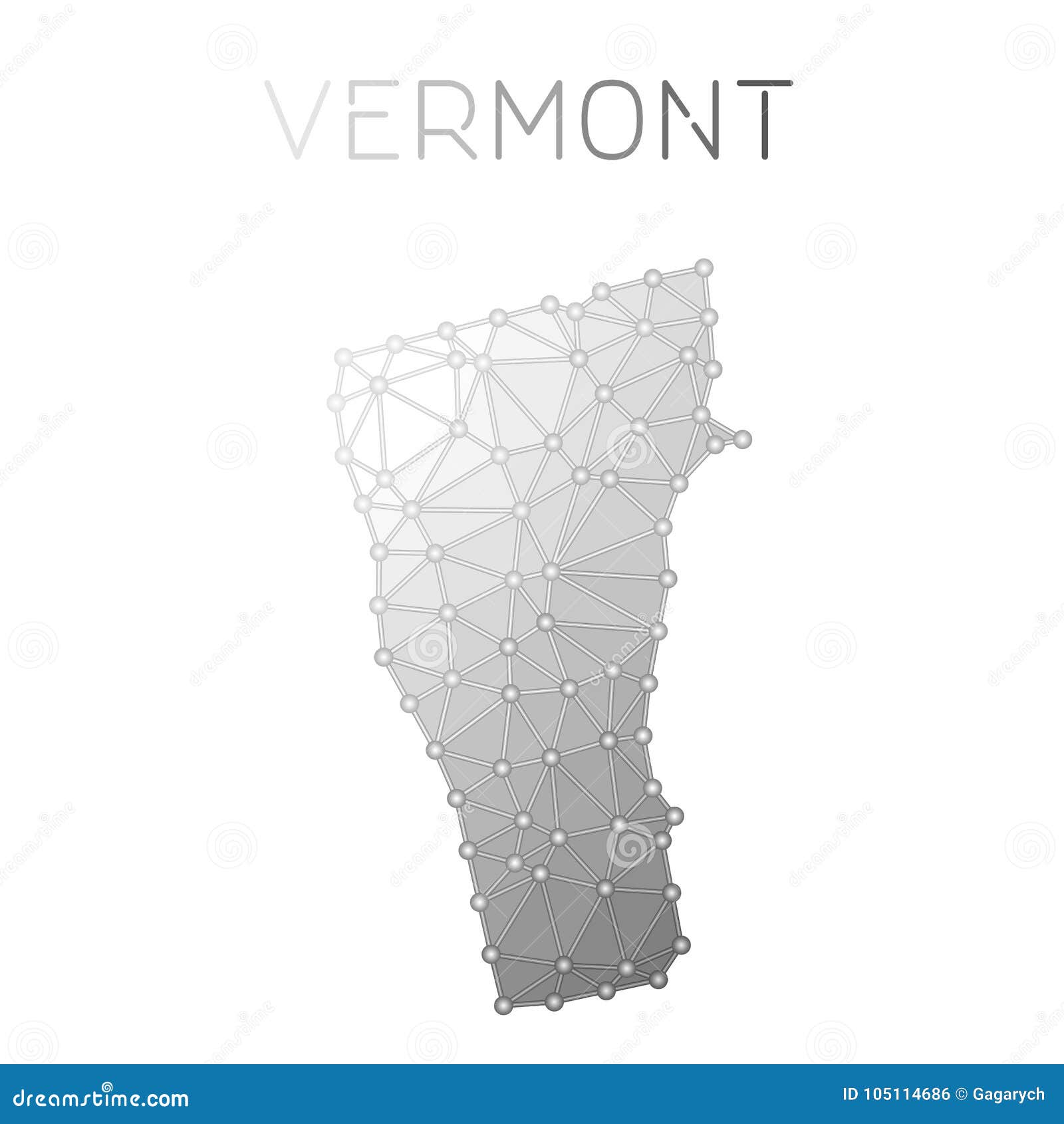 Map Of Vermont, Polygonal Mesh Line Map Stock Image | CartoonDealer.com ...