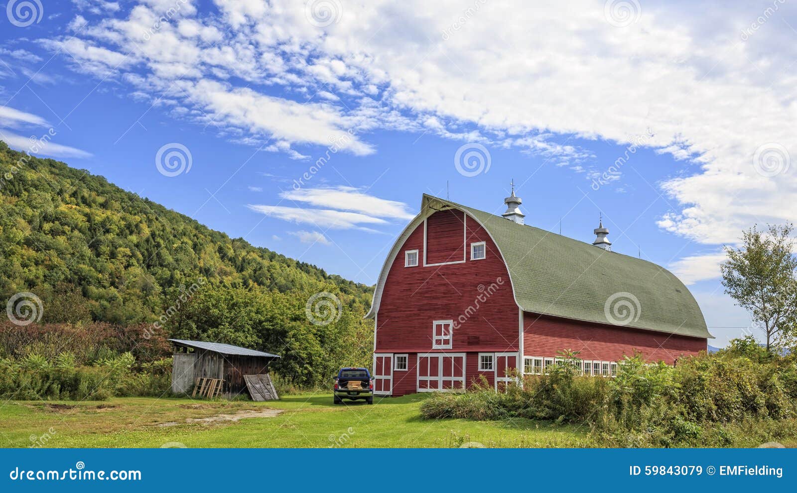 Vermont Red Barn stock image. Image of barn, farming - 59843079