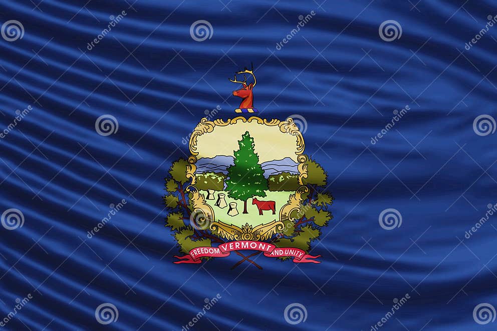 Vermont State Flag Wave Close Up, Vermont Flag Stock Photo - Image of ...