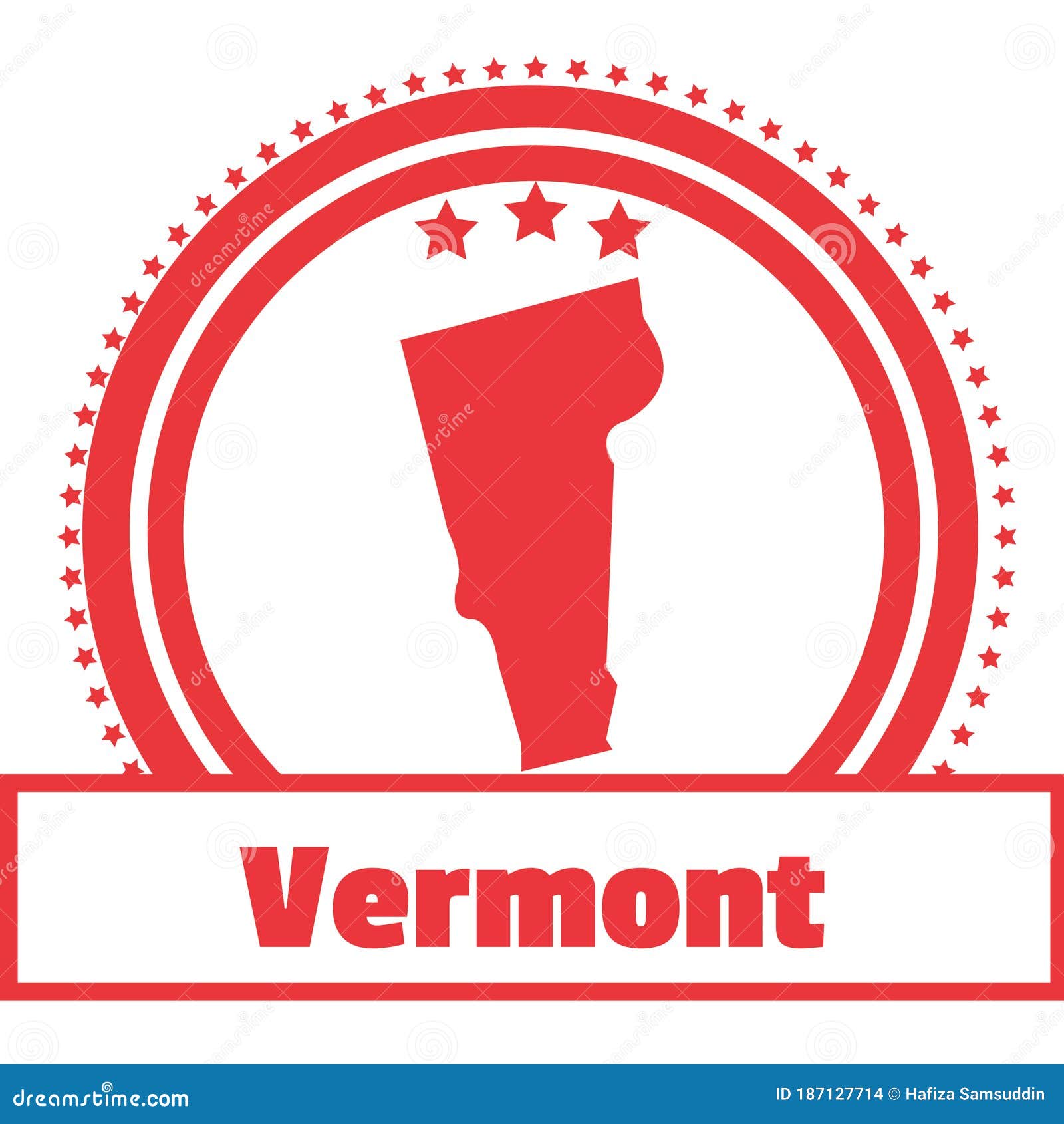 Vermont State Map Label. Vector Illustration Decorative Design Stock ...
