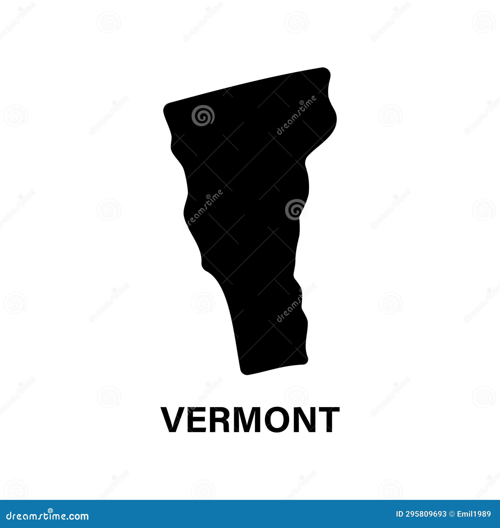 Vermont State Map Silhouette Icon. Stock Illustration - Illustration of ...