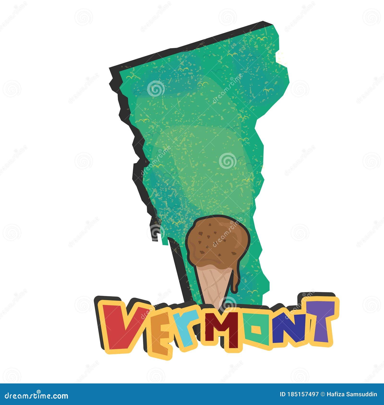 Vermont State Map. Vector Illustration Decorative Design Stock Vector ...