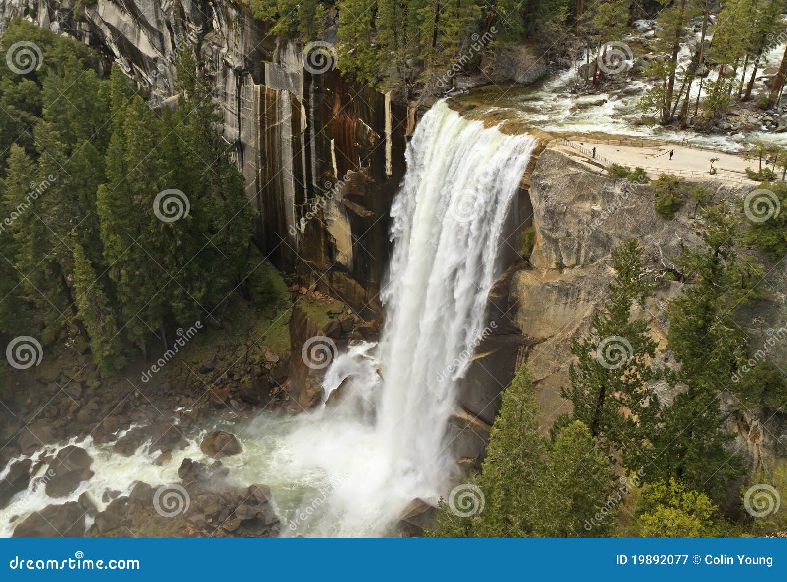 Vernal Falls Seen from Clark Point Stock Image - Image of nature, green ...