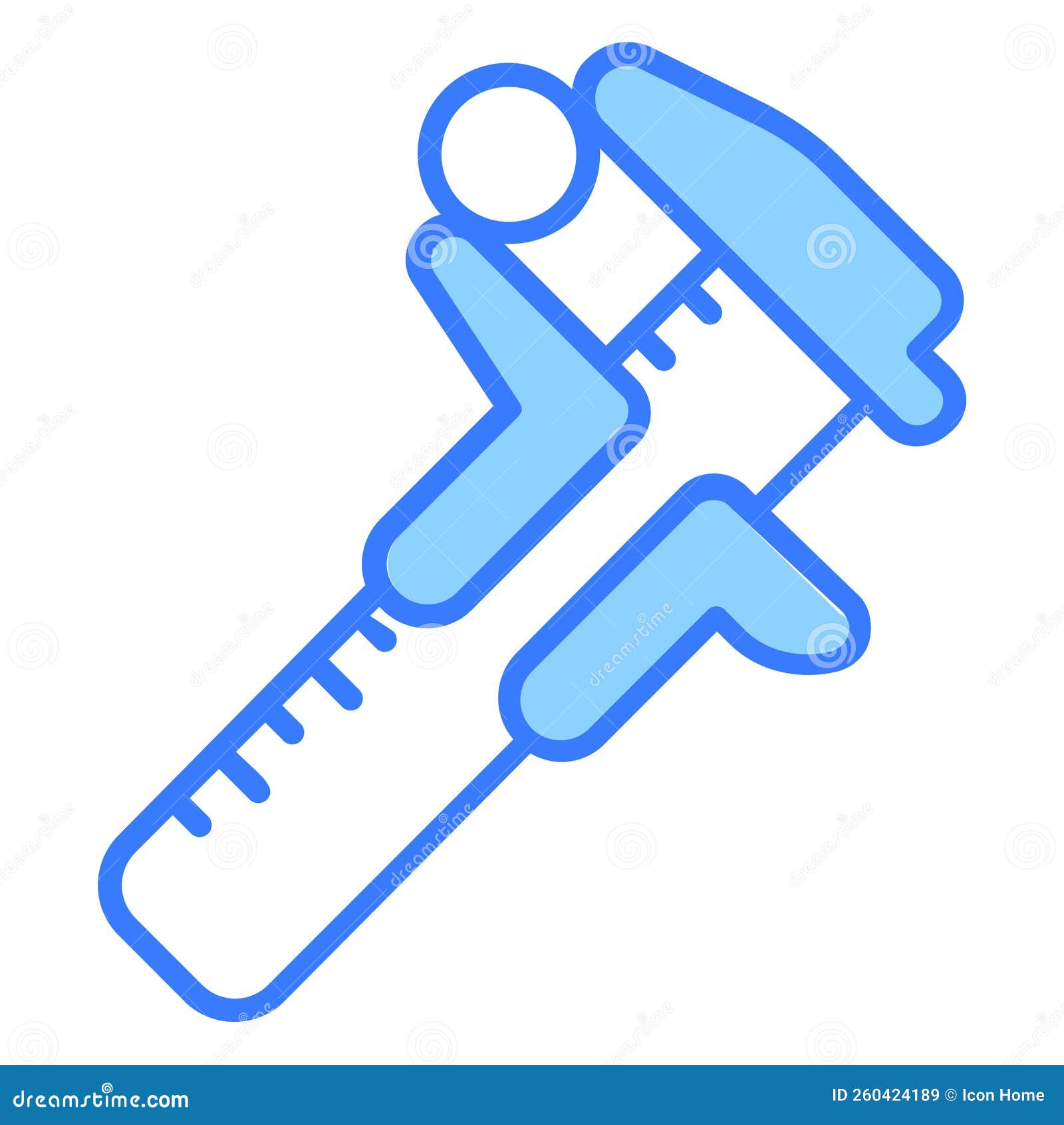 Vernier Caliper Blue Out Line Vector Design Stock Vector - Illustration ...