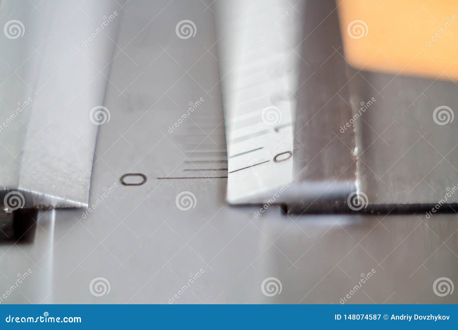 Vernier Caliper Close-up, Scale Division Macro Stock Image - Image of ...