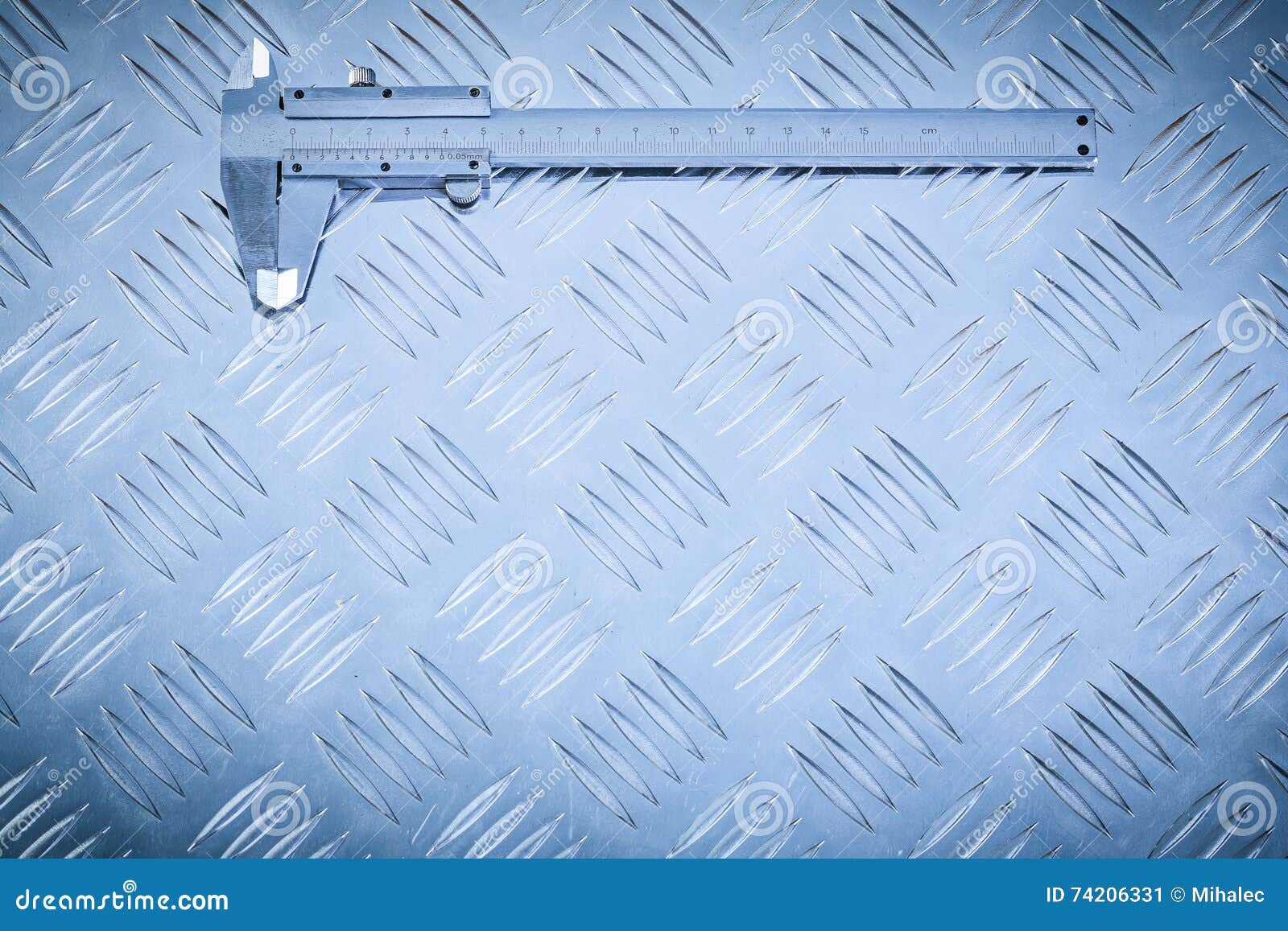 Vernier Caliper on Grooved Metal Plate Construction Concept Stock Image ...
