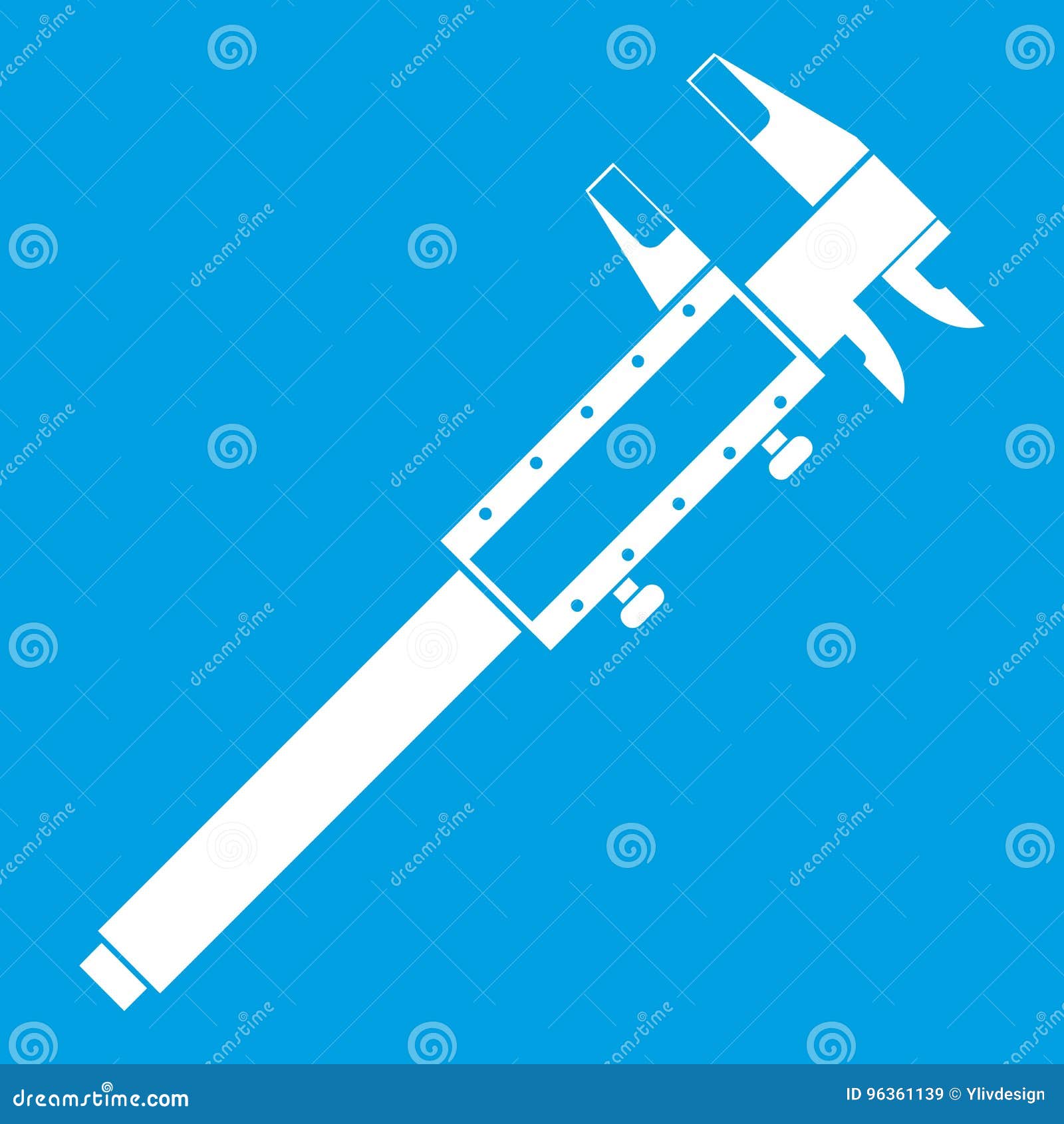 Vernier caliper icon white stock vector. Illustration of precise - 96361139