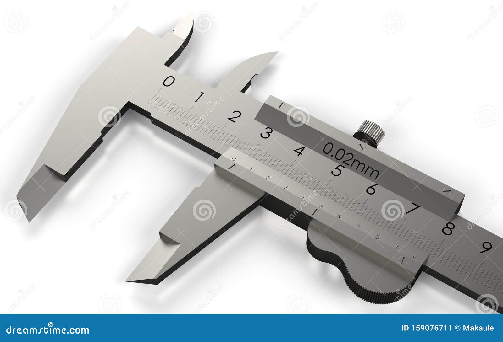 Metal Vernier Caliper Set, Outline Drawing Vector Illustration ...