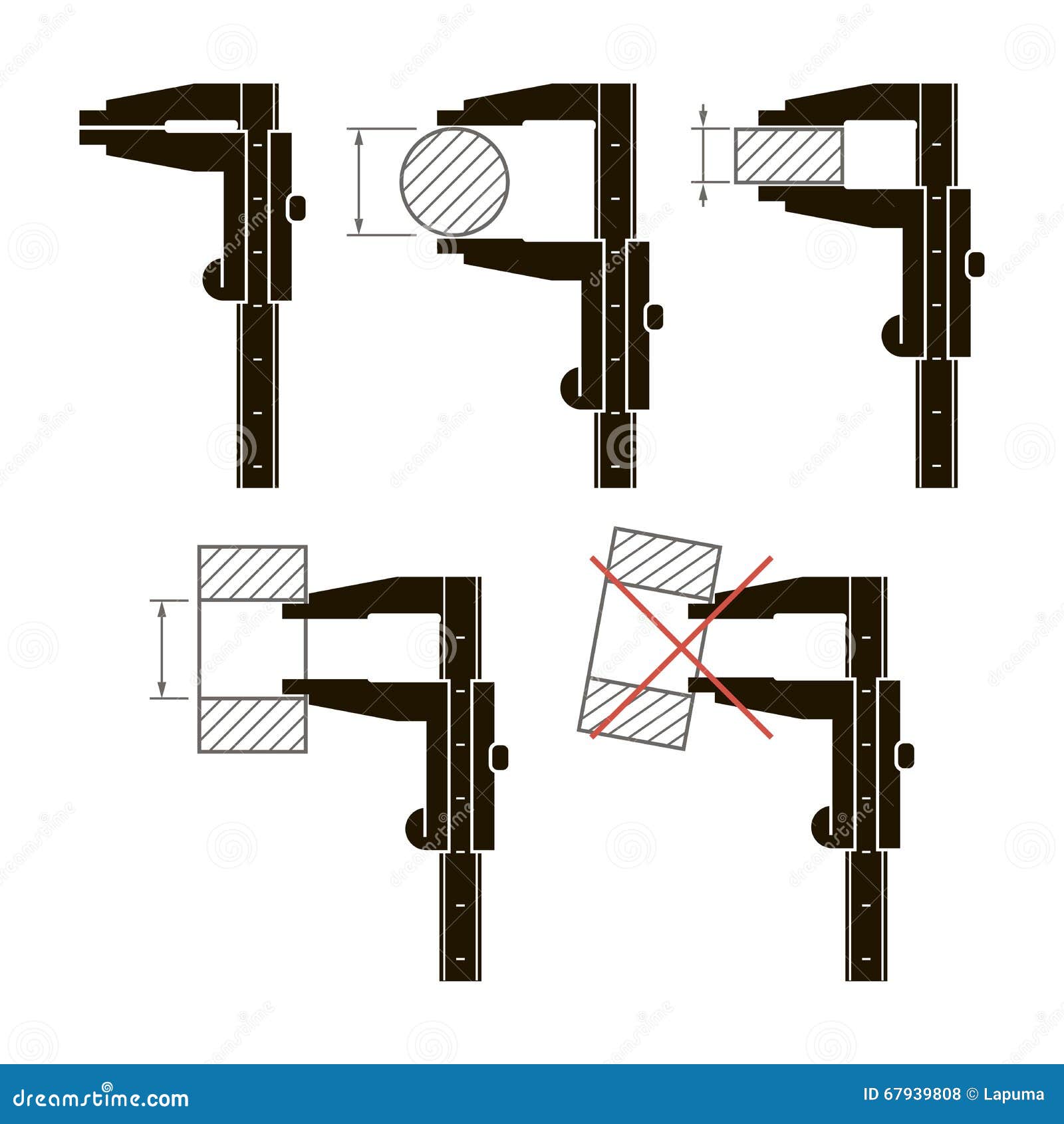 Vernier Caliper And Methods Of Measurement Vector Illustration ...