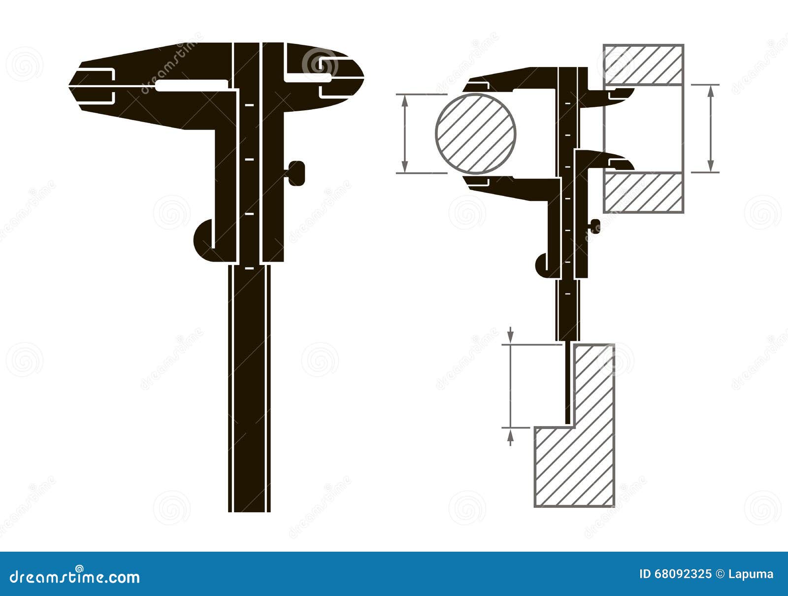 Vernier Caliper And Methods Of Measurement Cartoon Vector ...