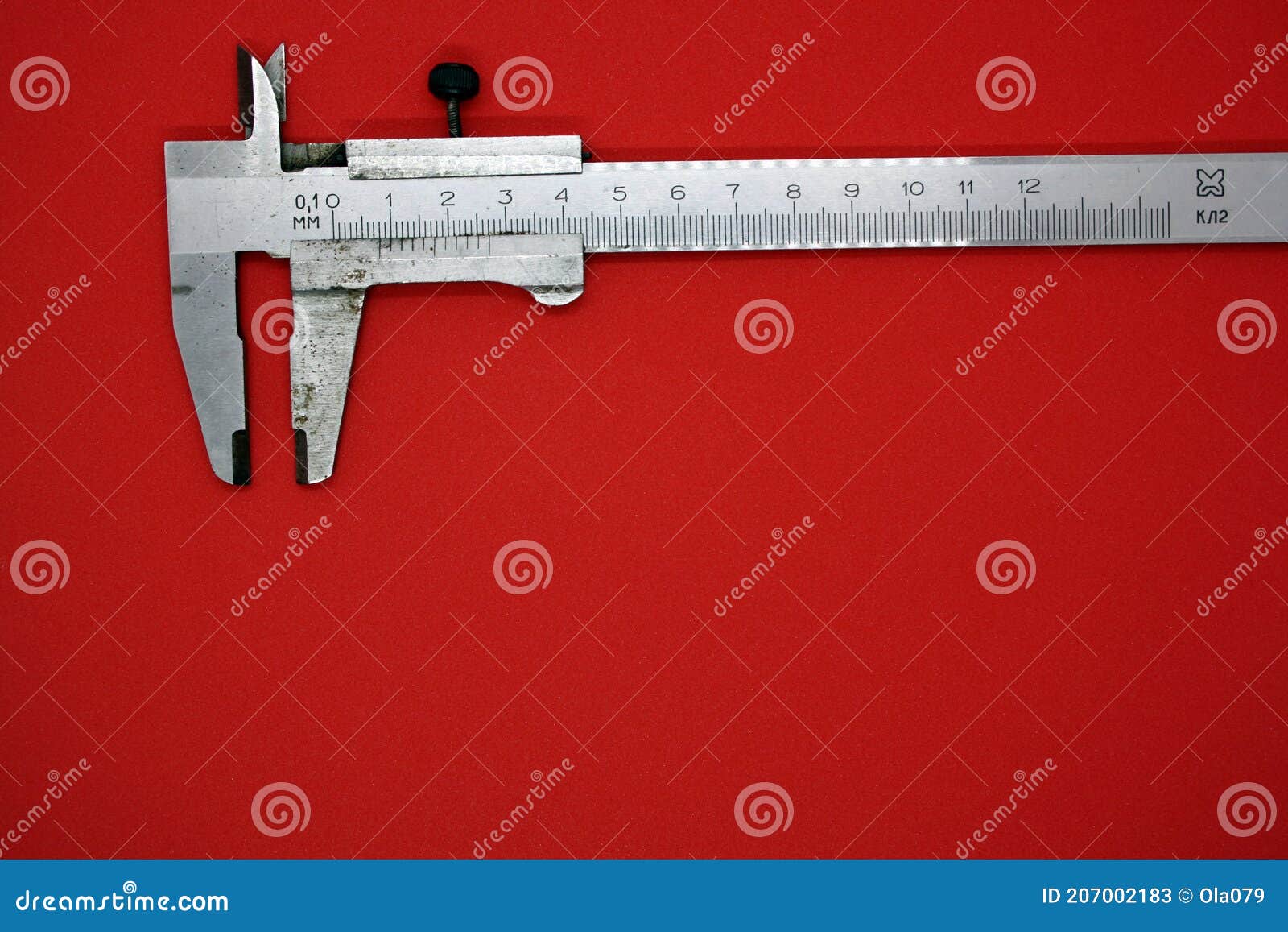 Vernier Caliper on a Red Background Stock Image - Image of closeup ...