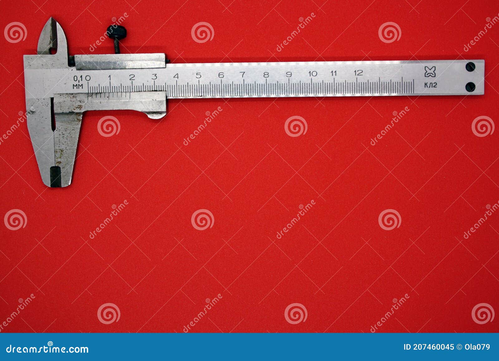 Vernier Caliper on a Red Background Stock Image - Image of tool ...