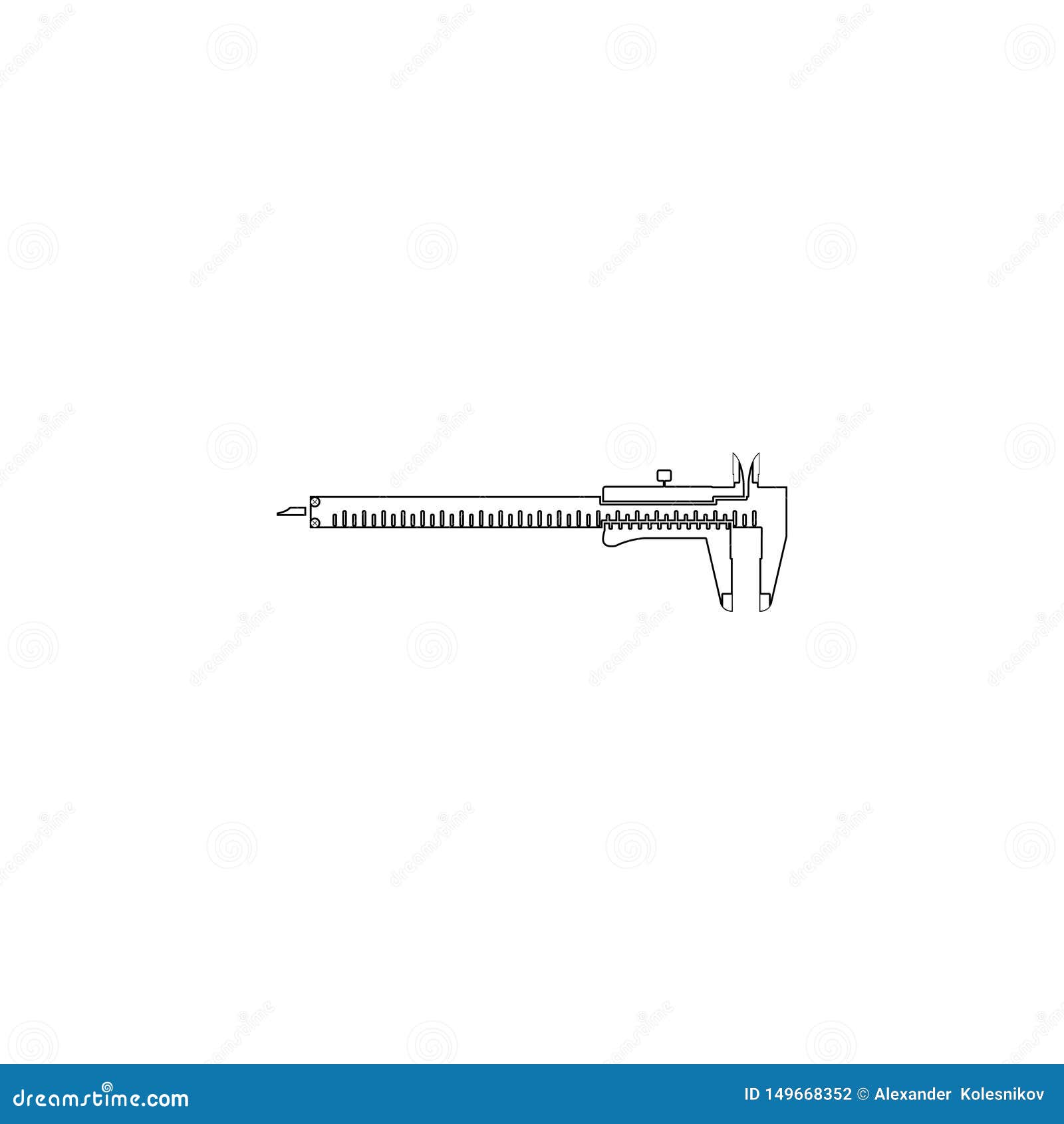 Vernier Caliper. Flat Vector Icon Stock Vector - Illustration of ...