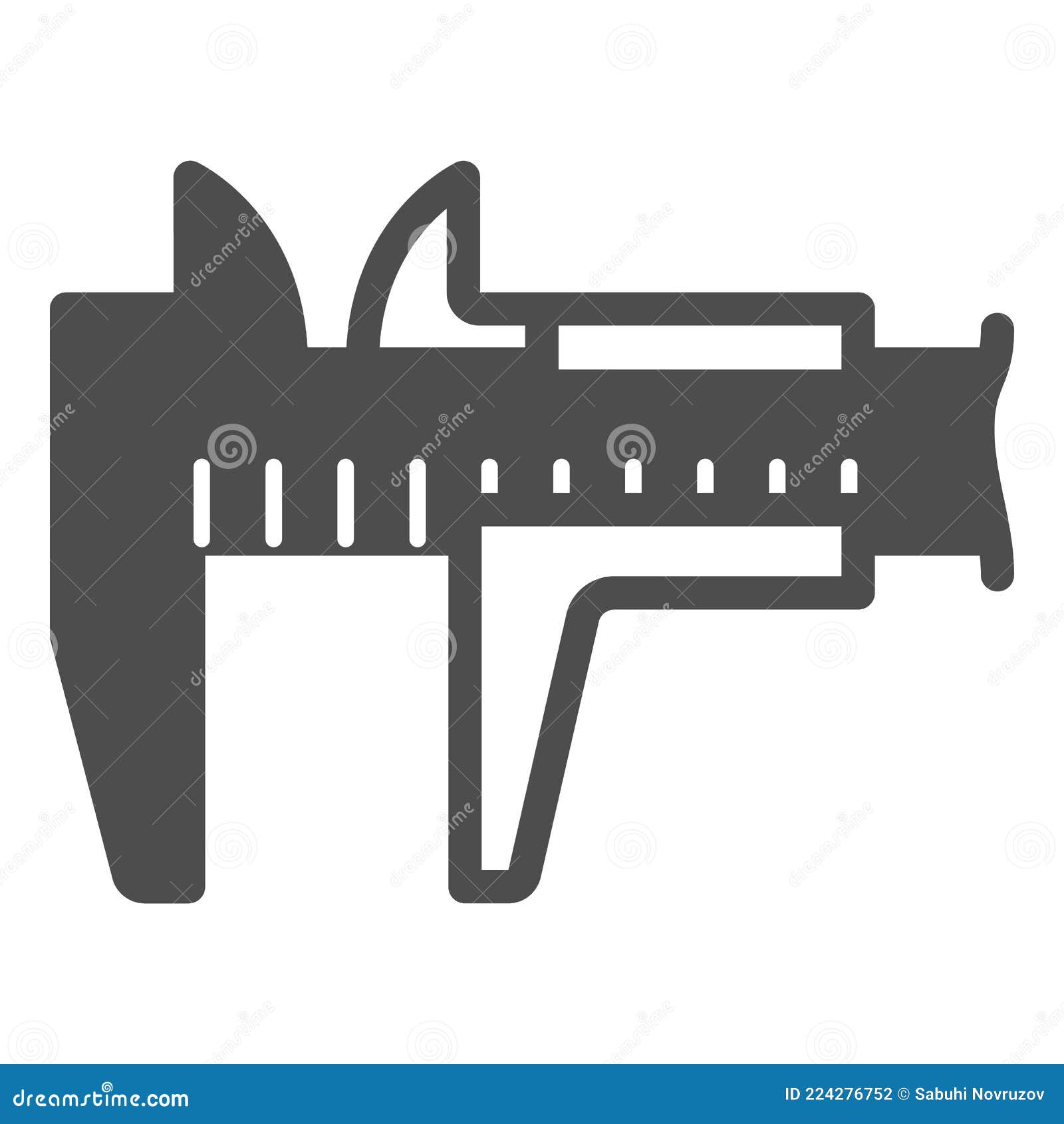 Vernier Caliper Solid Icon, Construction Tools Concept, Vernier Scale ...