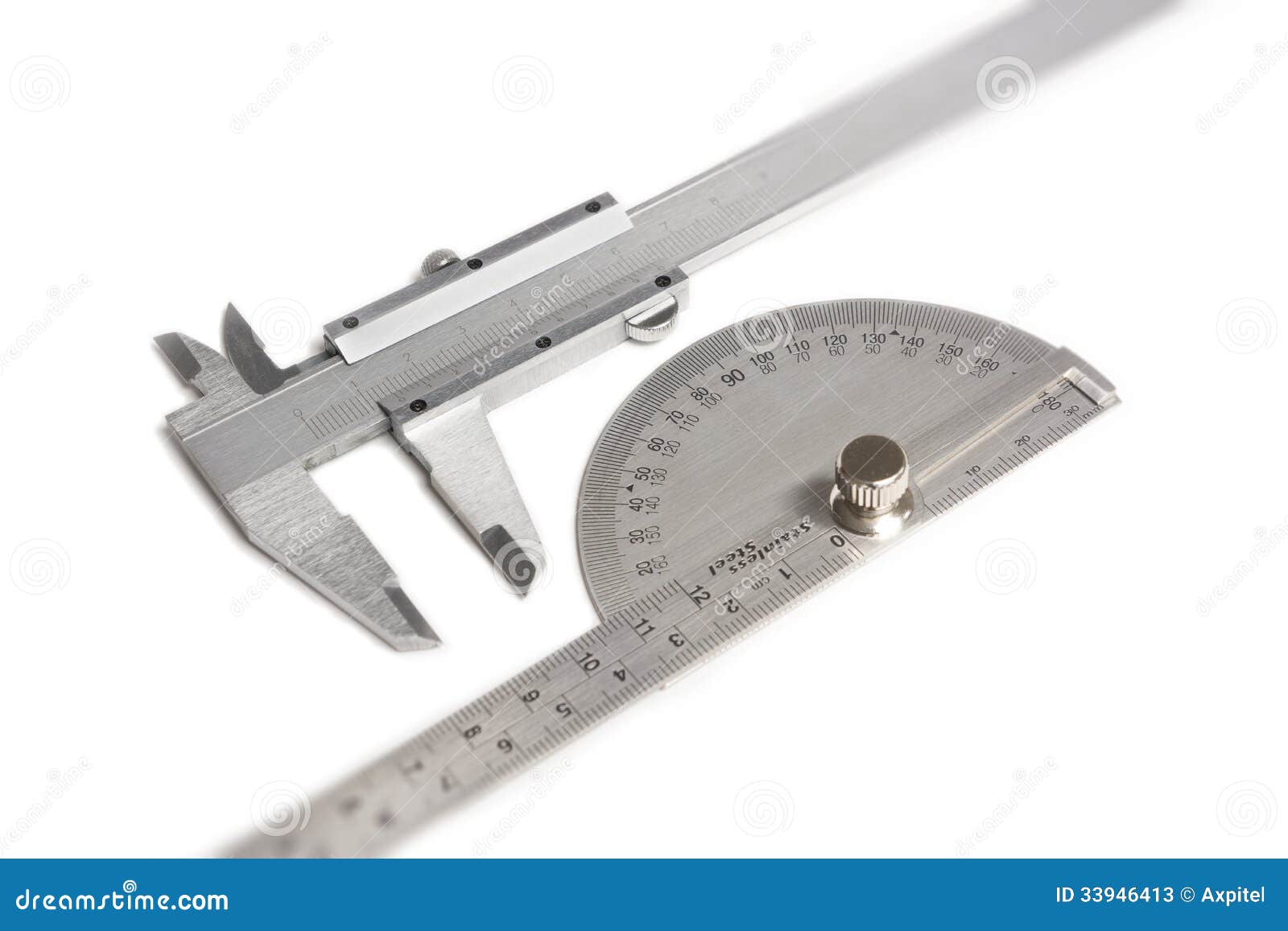 Vernier Calipers and Protractor Stock Image - Image of inch, dial: 33946413