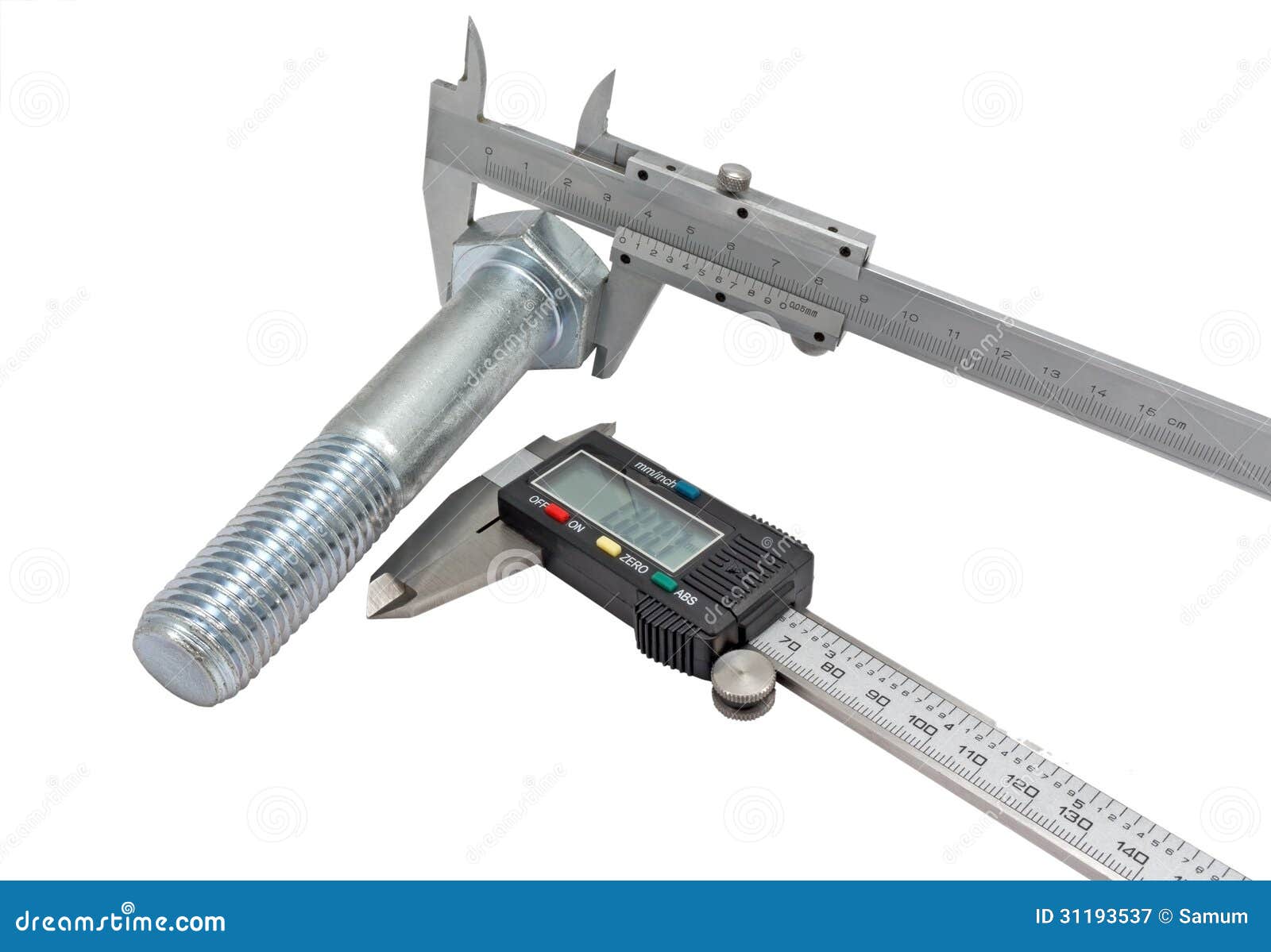 Vernier Calipers and Screw-bolt Stock Image - Image of gauge, accuracy ...