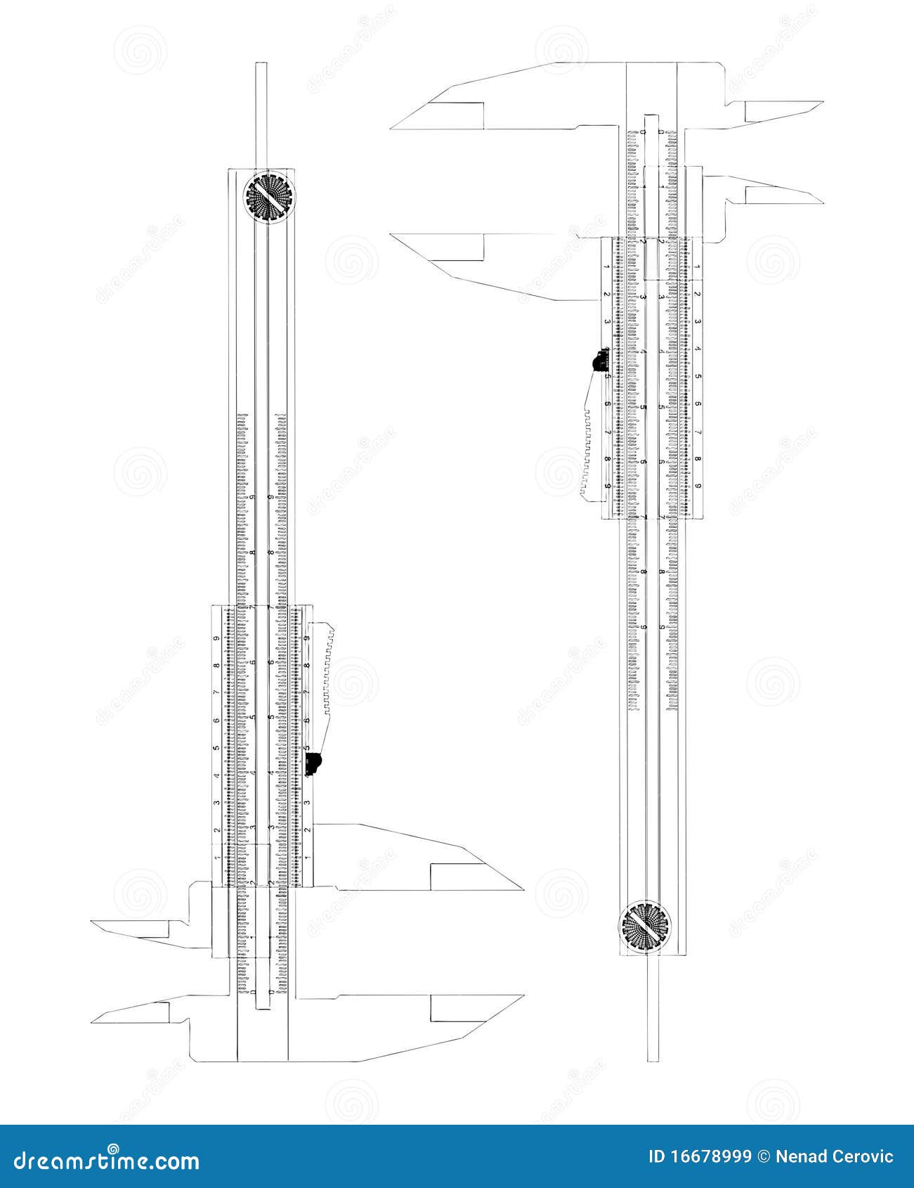 Vernier Calliper Vector 01 stock vector. Illustration of path - 16678999