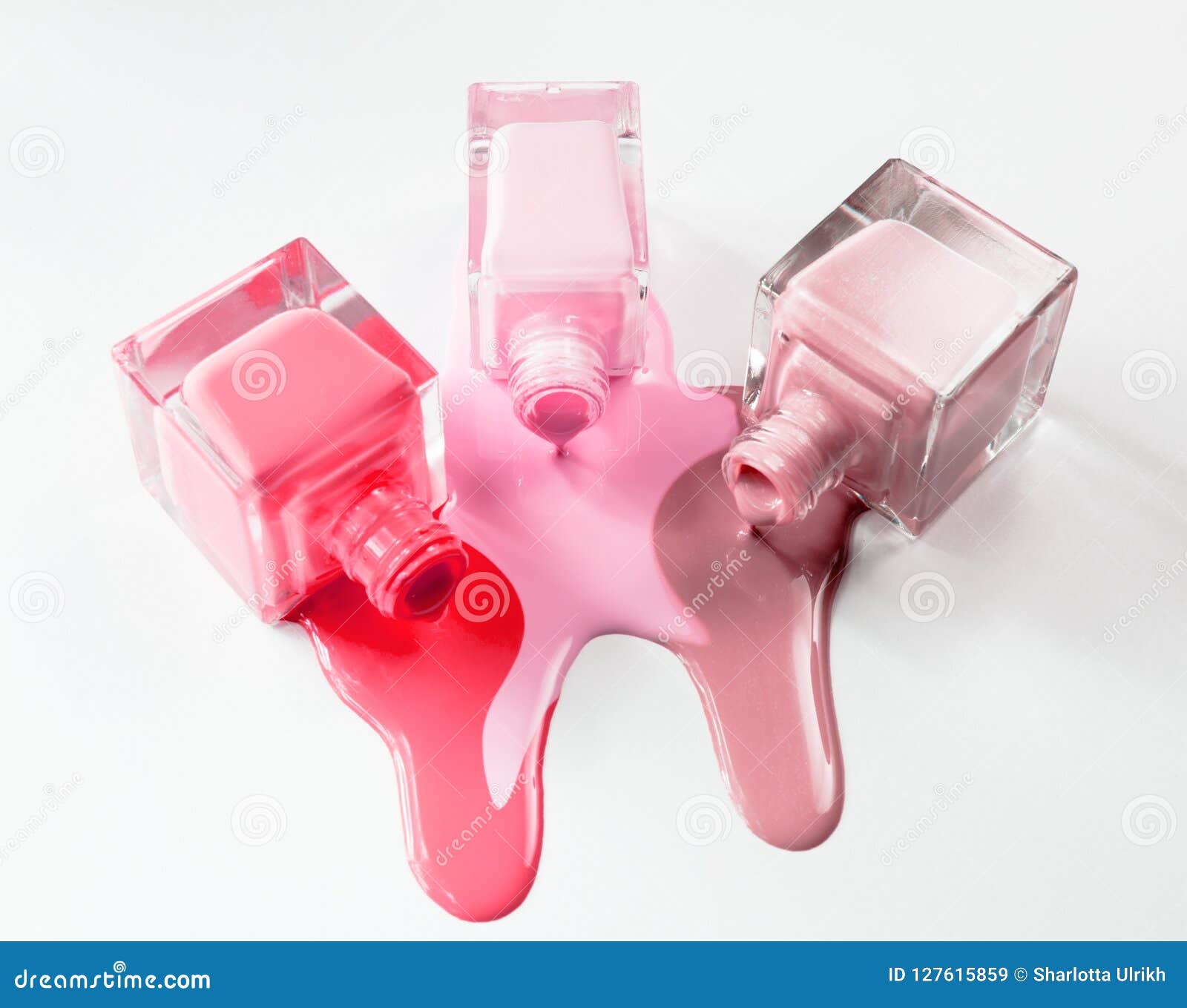 Verniz Para As Unhas De 3 Cores No Fundo Branco Imagem de Stock ...