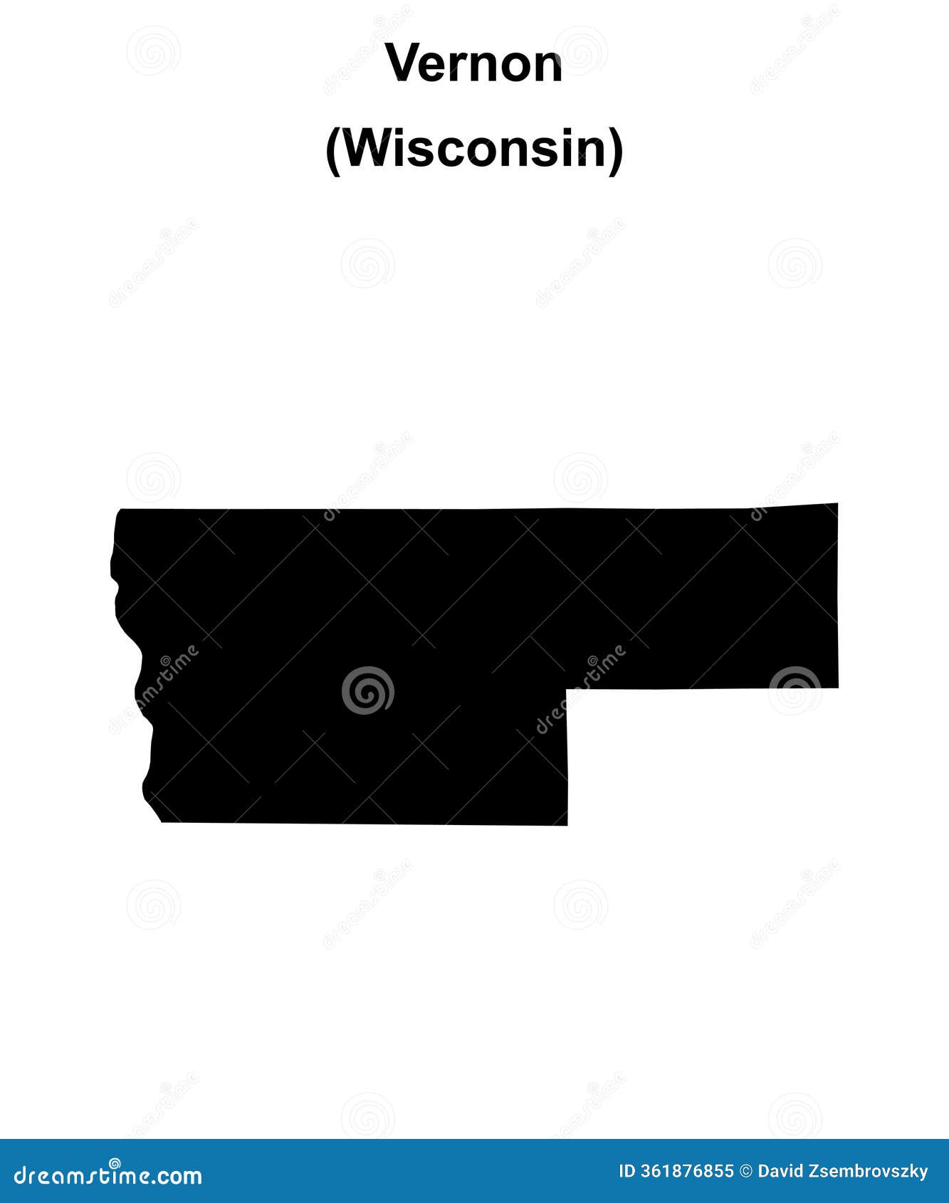Map Of Vernon County In Wisconsin State On White Background. Single ...