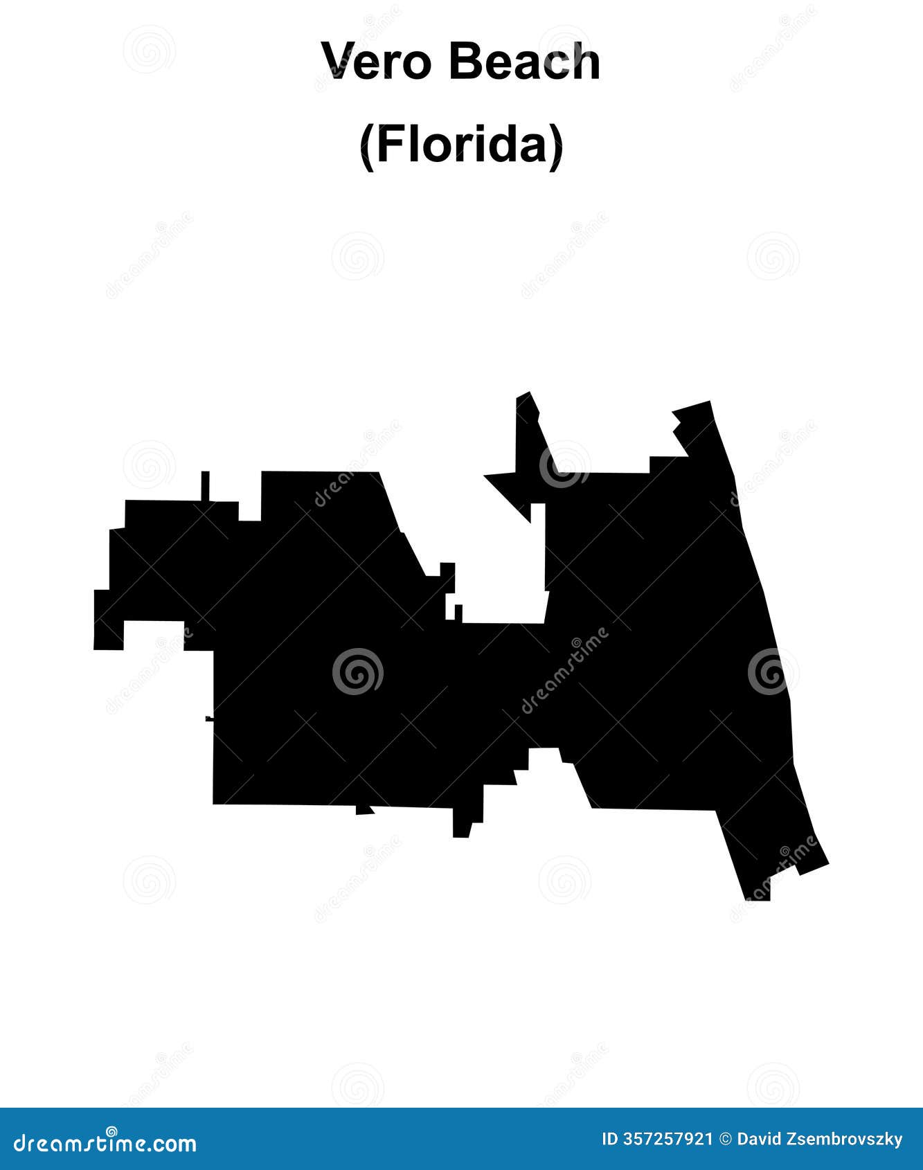 Vero Beach outline map stock vector. Illustration of isolated - 357257921