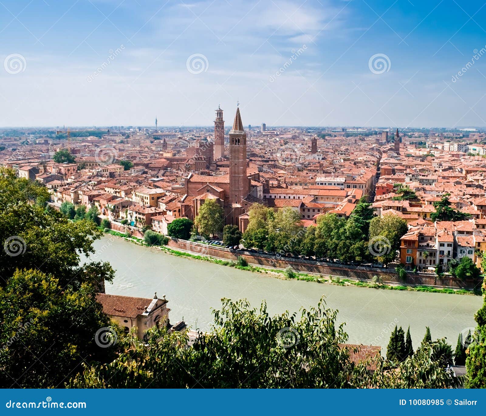 Verona stock image. Image of landscape, high, cathedral - 10080985
