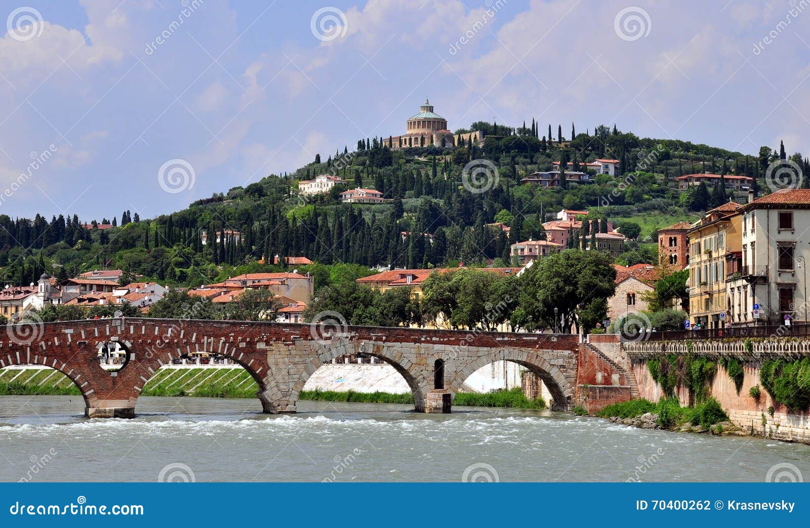 Verona bridge, Italy stock photo. Image of architecture - 70400262