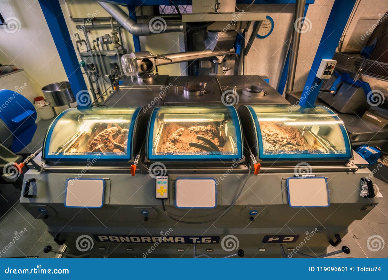 Machines for Processing Olive Paste in a Modern Italian Oil Mill ...