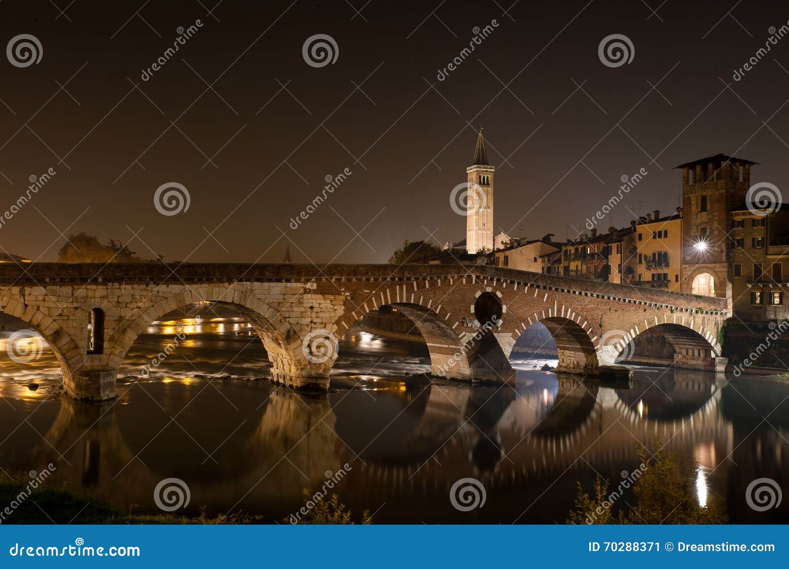 Verona , Italy , Stone Bridge , the Old Castle , Panoramic View Stock ...