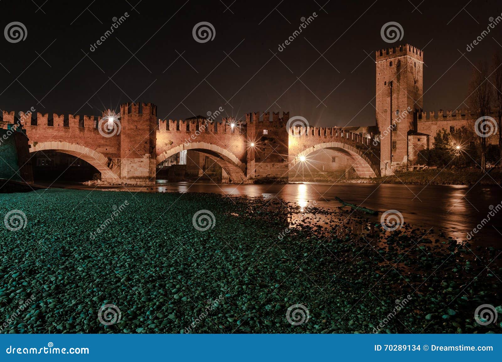 Verona , Italy , Stone Bridge , the Old Castle , Panoramic View Stock ...