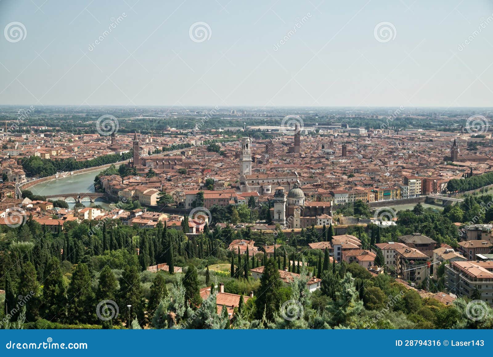 Verona Panoramic View - Stairs Steps Hill Above The City Stock Photo ...