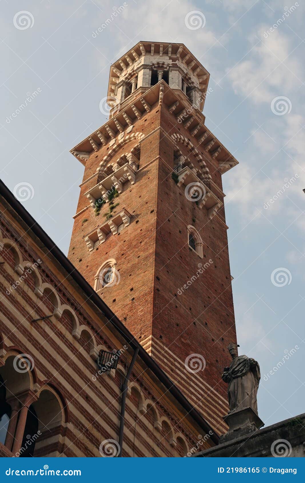 Verona tower stock image. Image of europe, history, brick - 21986165