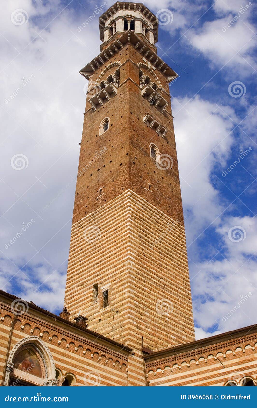 Verona Tower stock photo. Image of cloudy, travel, ancient - 8966058
