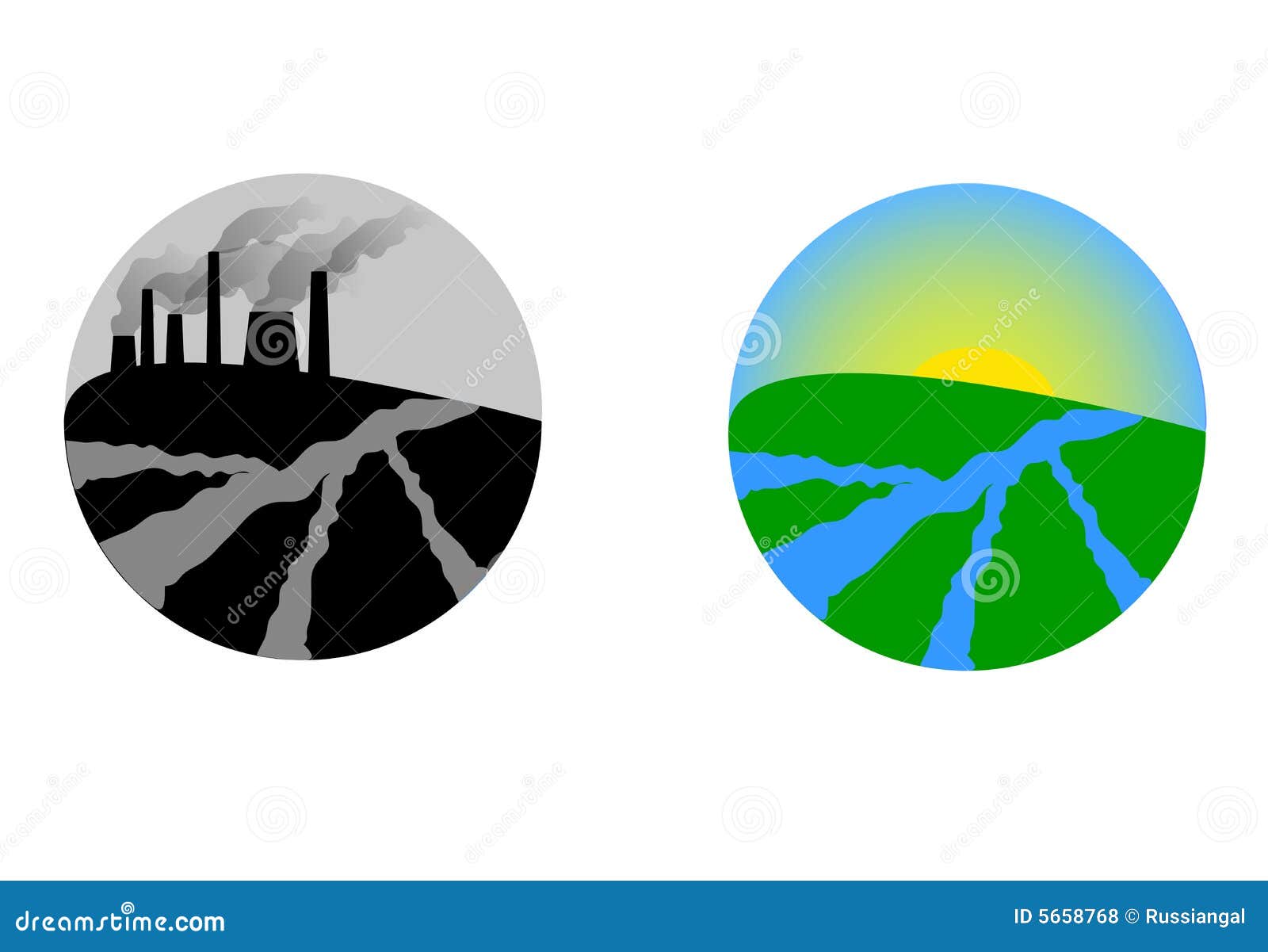 Verontreinigde En Schone Aarde Vector Illustratie - Illustration of ...