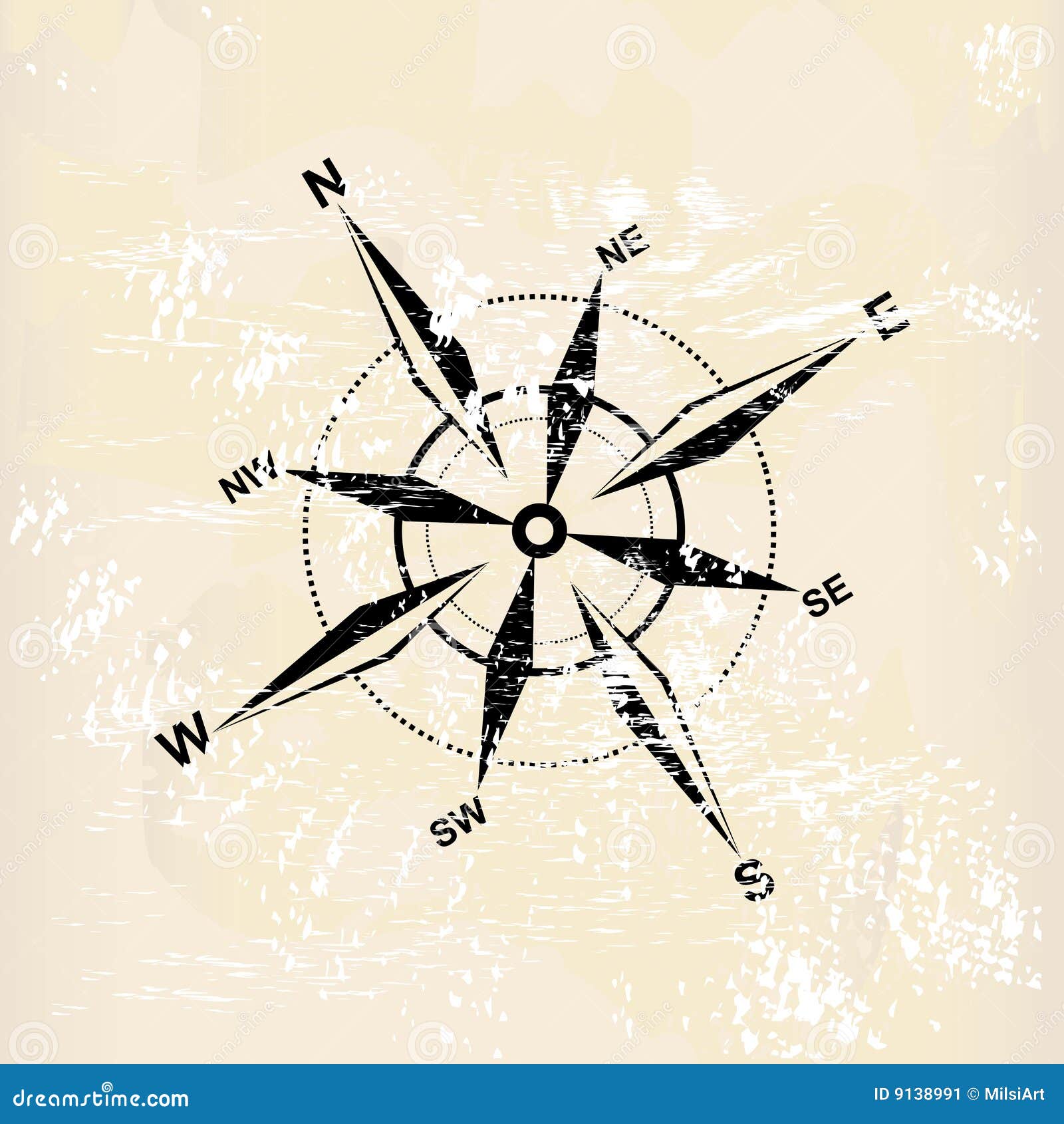 Verontruste windroos vector illustratie. Illustration of illustratie ...