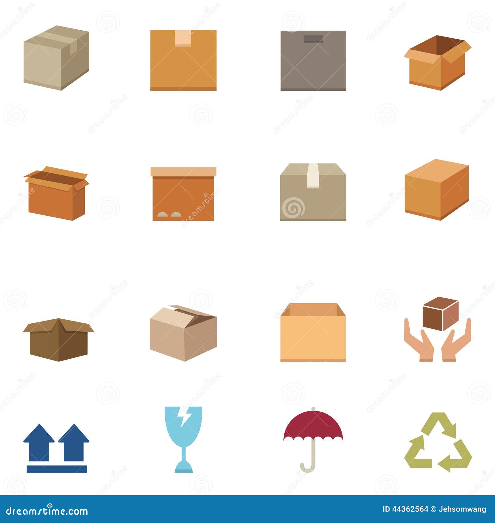 Verpackung Packt Ikonen Ein Stock Abbildung - Illustration von pappe ...