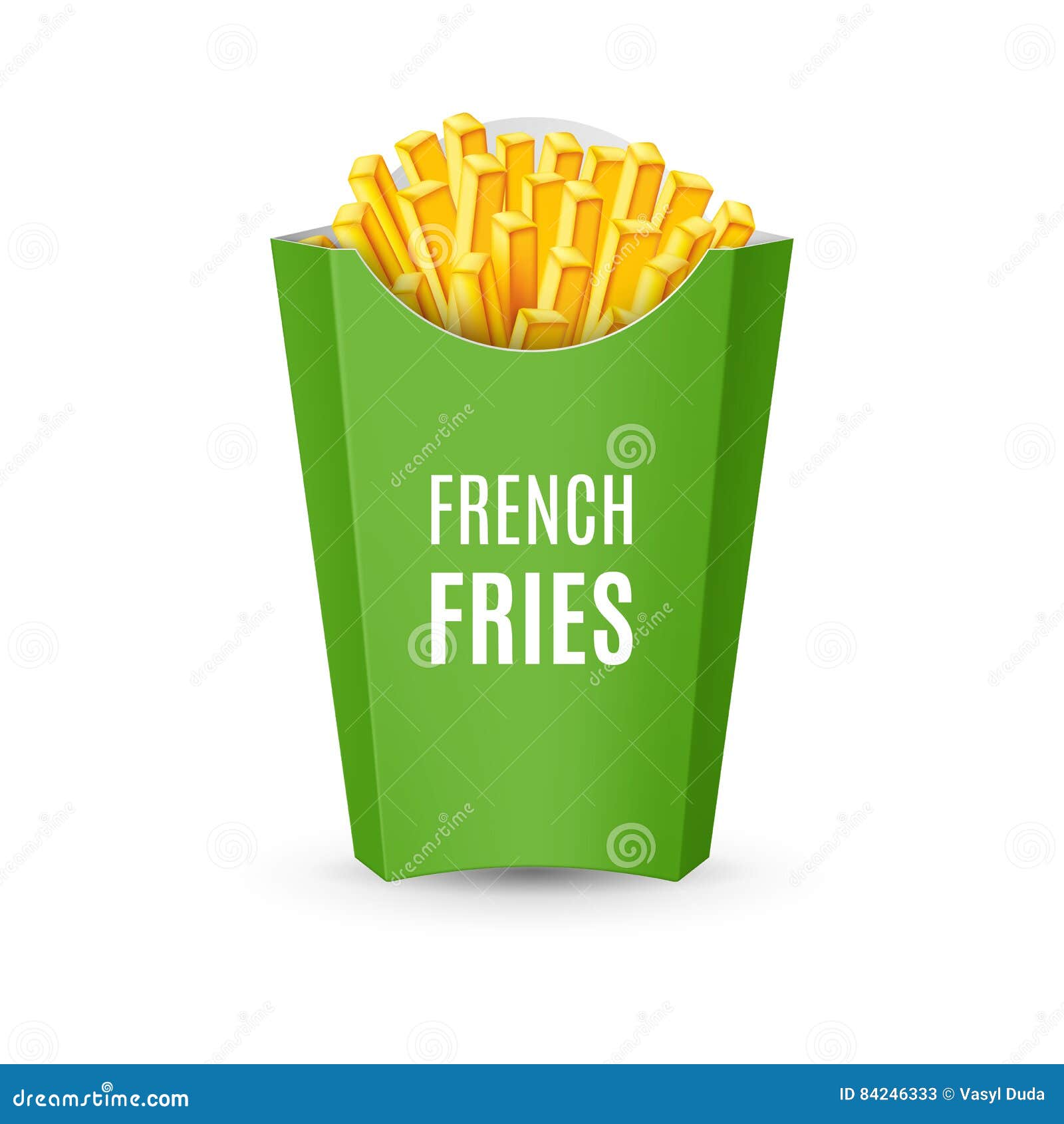 Verpakking voor Frieten vector illustratie. Illustration of spaander ...