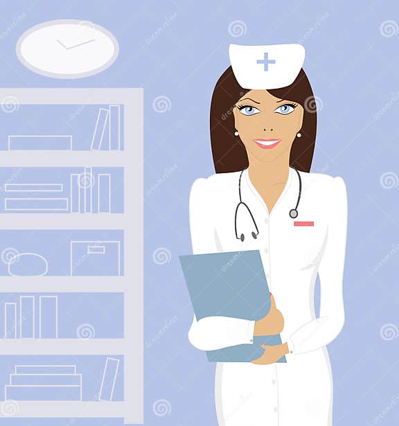 Verpleegster vector illustratie. Illustration of beroep - 19856269