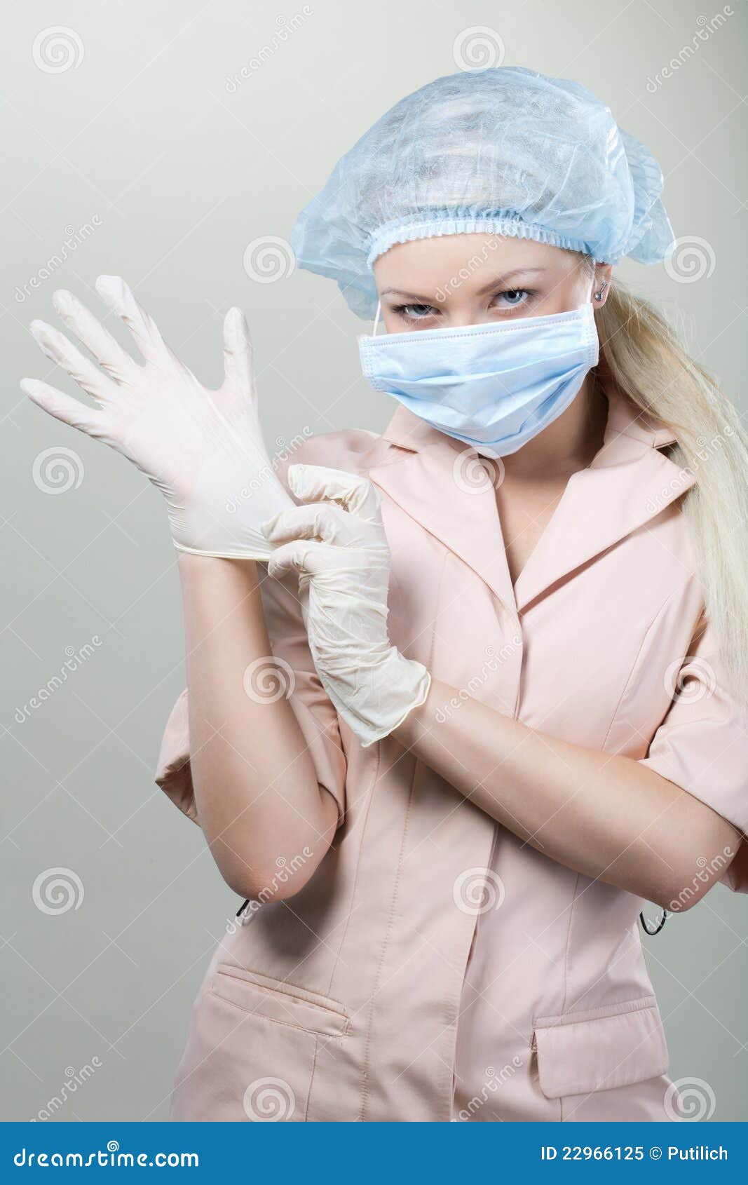 Verpleegster stock afbeelding. Image of handschoen, verpleegster - 22966125